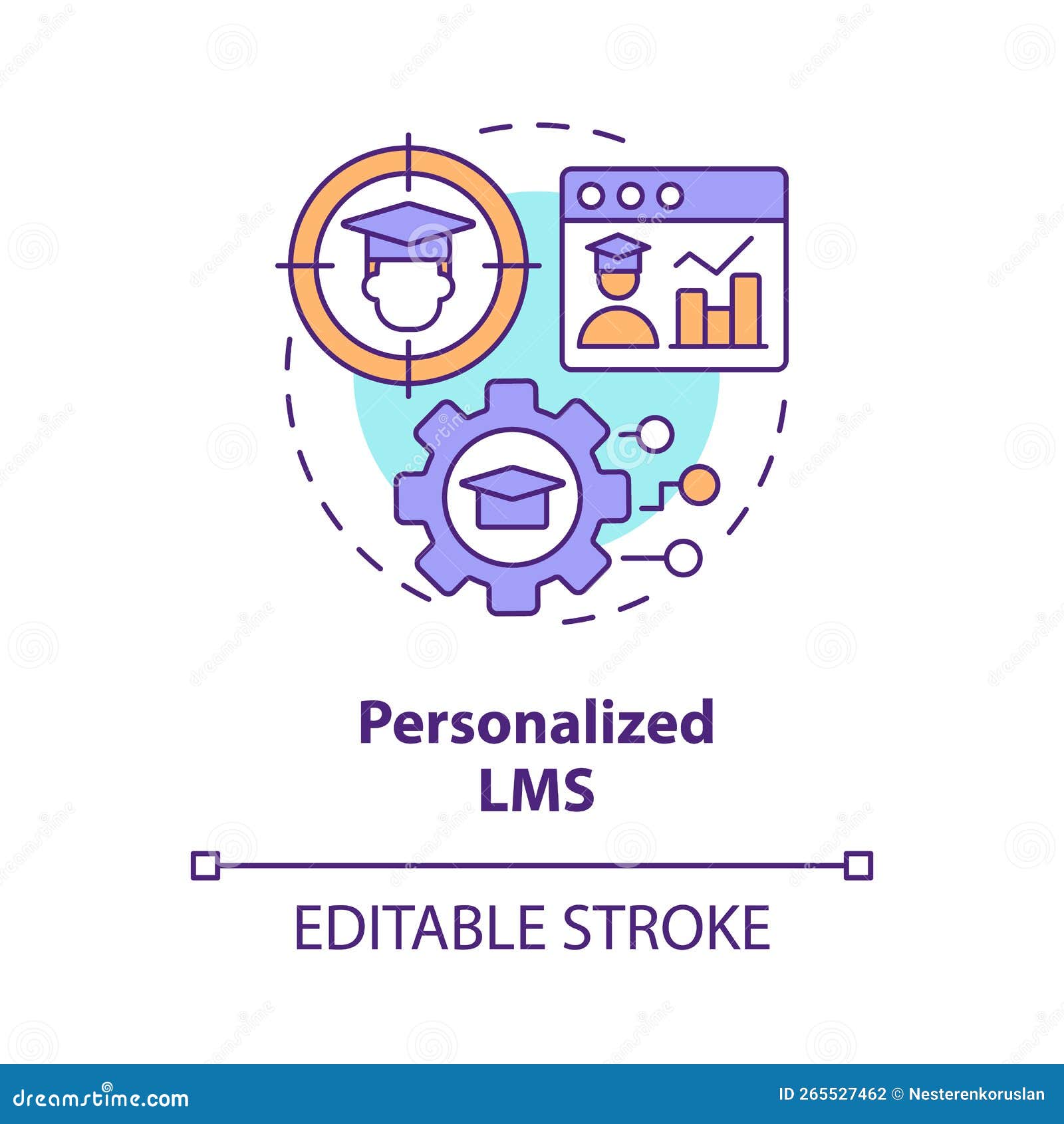 Personalized LMS Concept Icon Stock Vector - Illustration of digital ...