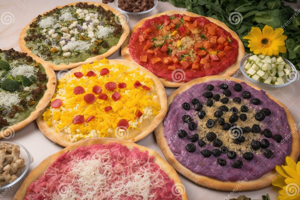 Personalized Pizza with Different Topping Options for Every Slice Stock ...