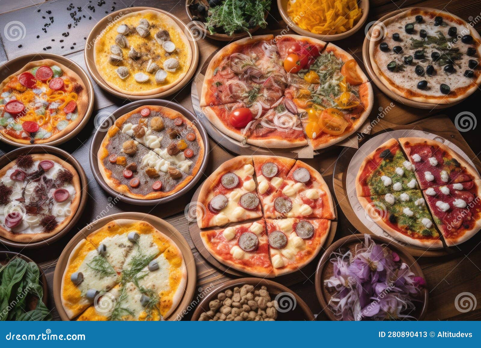 Personalized Pizza with Different Topping Options for Every Slice Stock ...