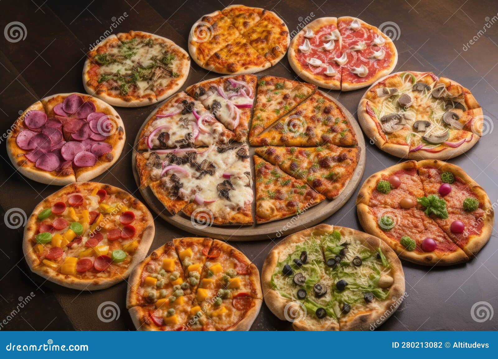 Personalized Pizza with Different Topping Options for Every Slice Stock ...