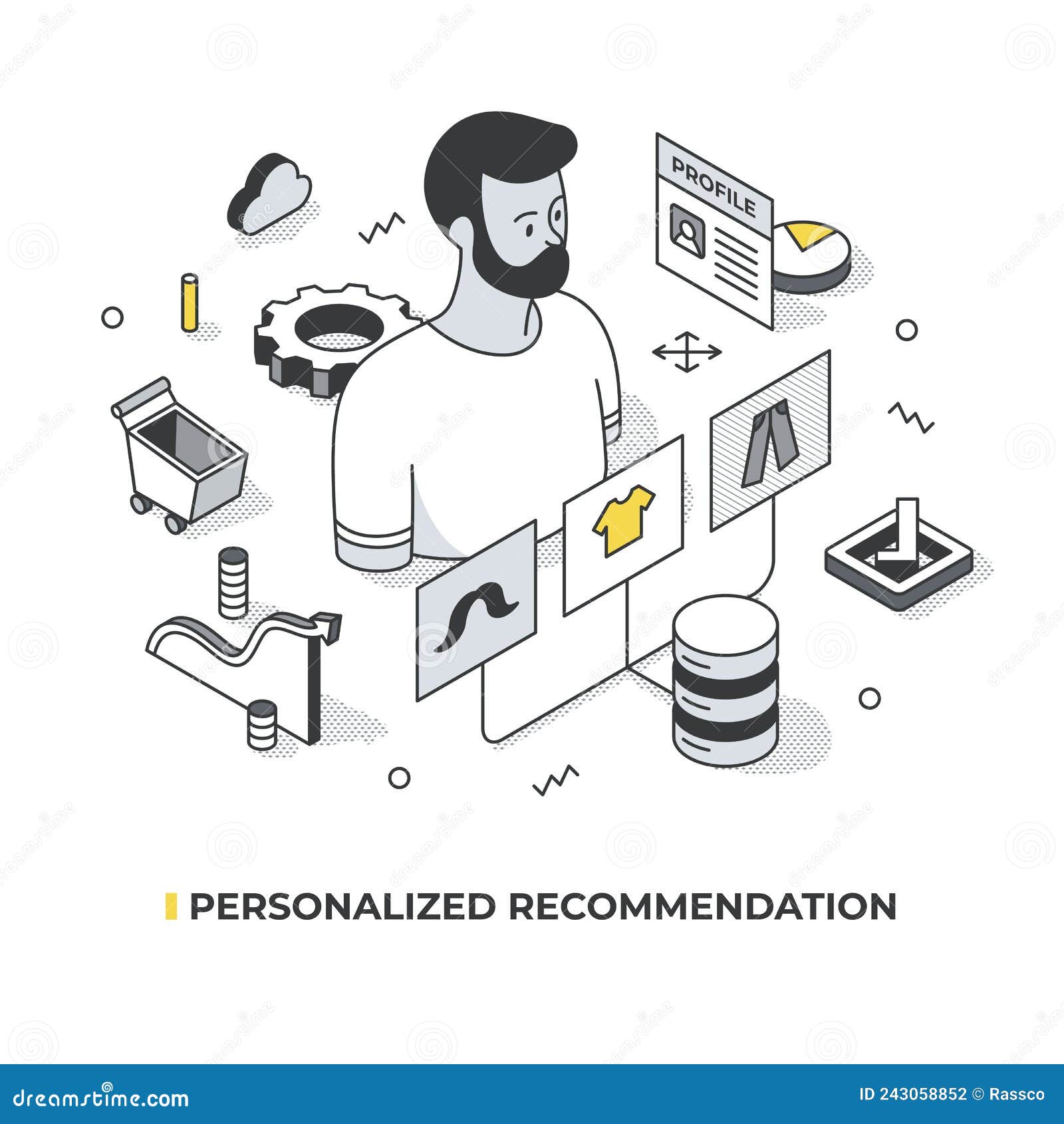 Personalized Product Recommendation Isometric Scene Stock Vector ...