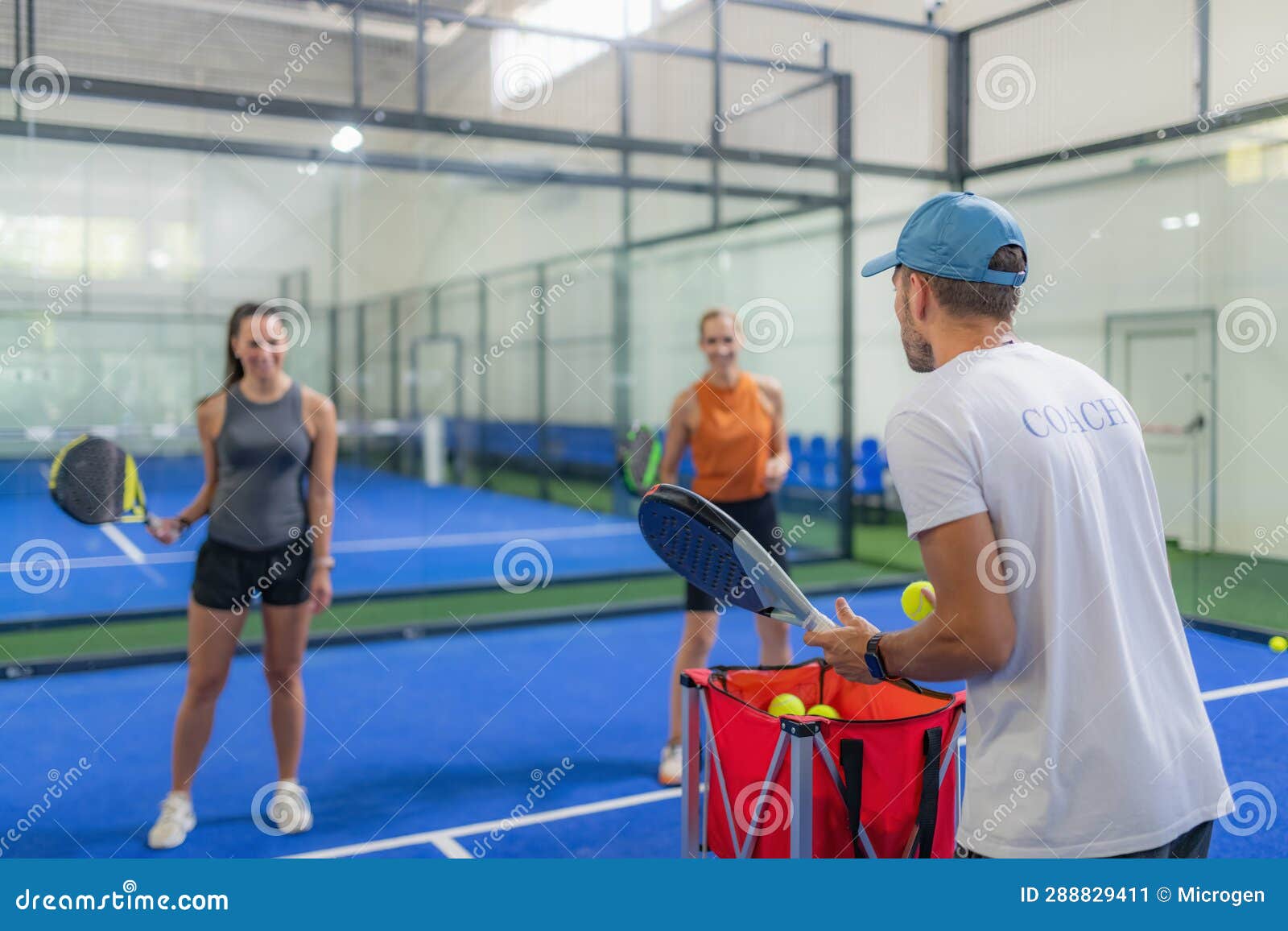 Personalized Sessions for Two Players on an Indoor Padel Training Stock ...