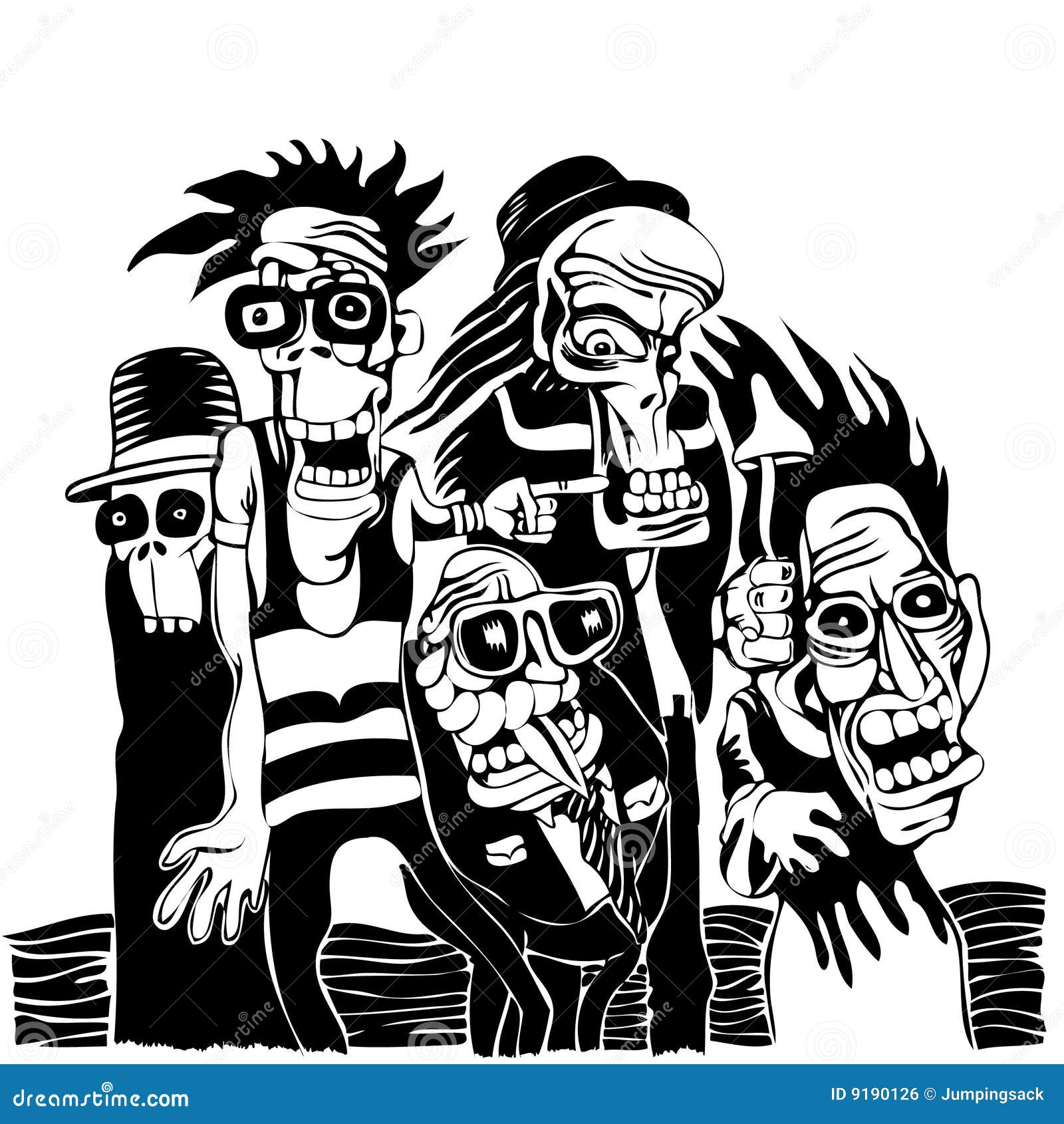 Personas locas ilustración del vector. Ilustración de fondo - 9190126