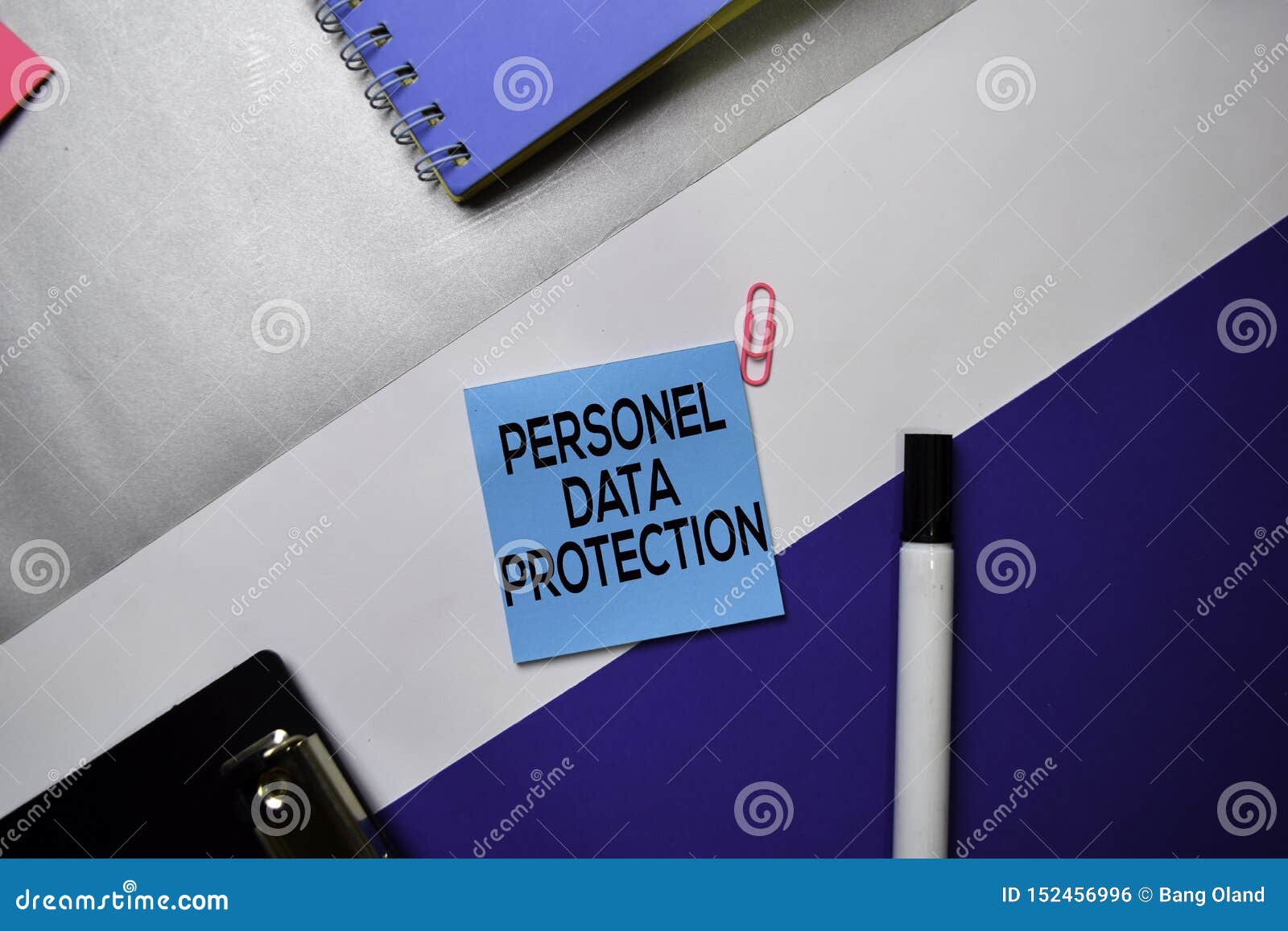 Personel Data Protection Text on Sticky Notes with Color Office Desk ...