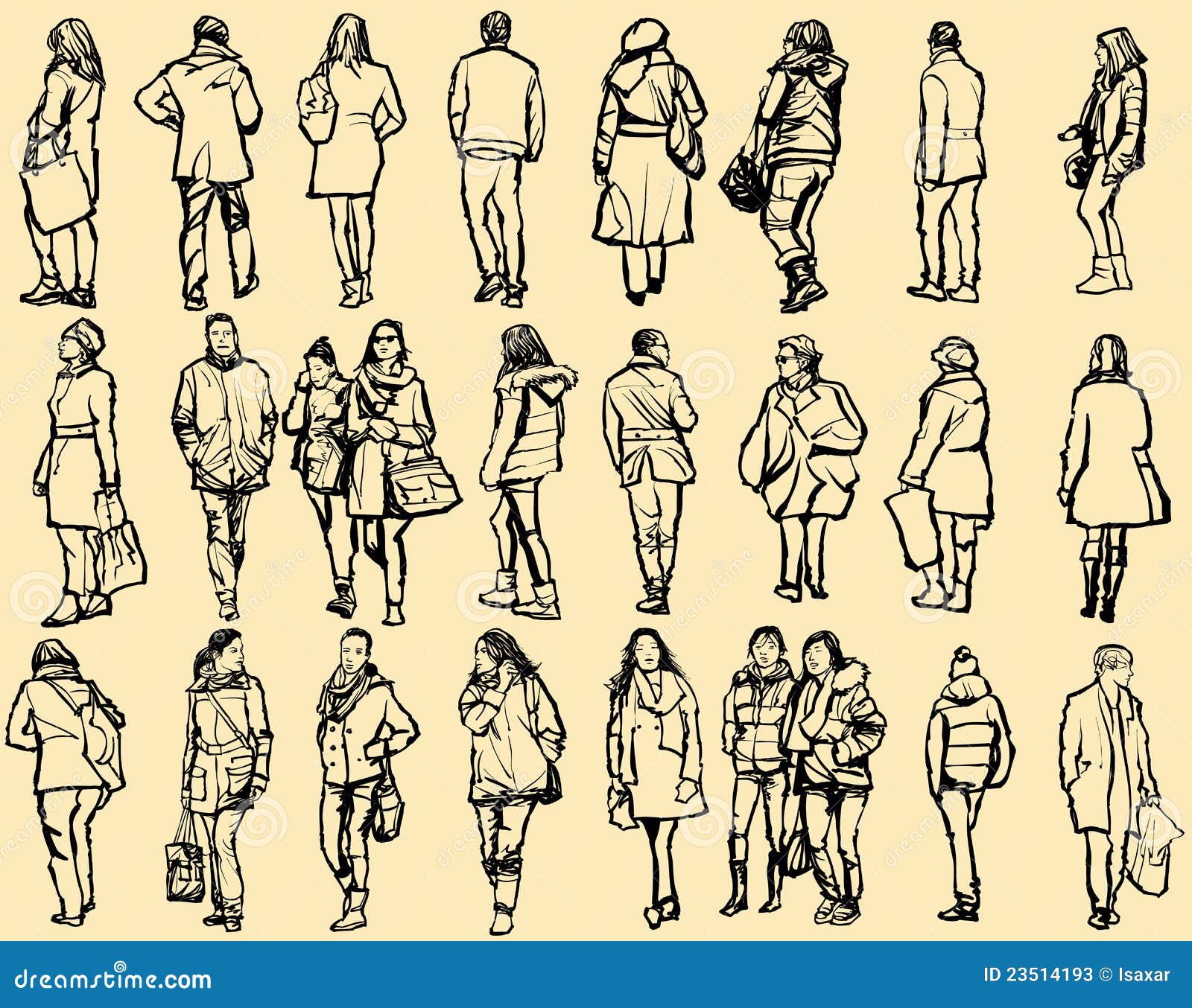 Personen Die in De Straat Lopen Vector Illustratie - Illustration of ...