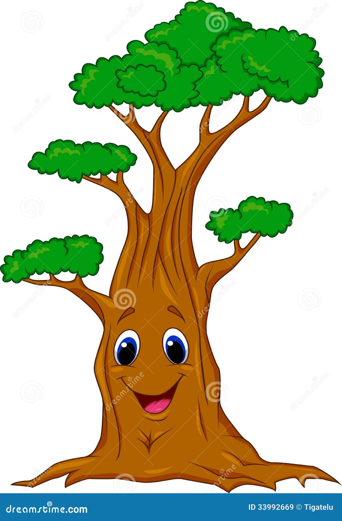 Personnage De Dessin Animé D'arbre Images libres de droits - Image ...