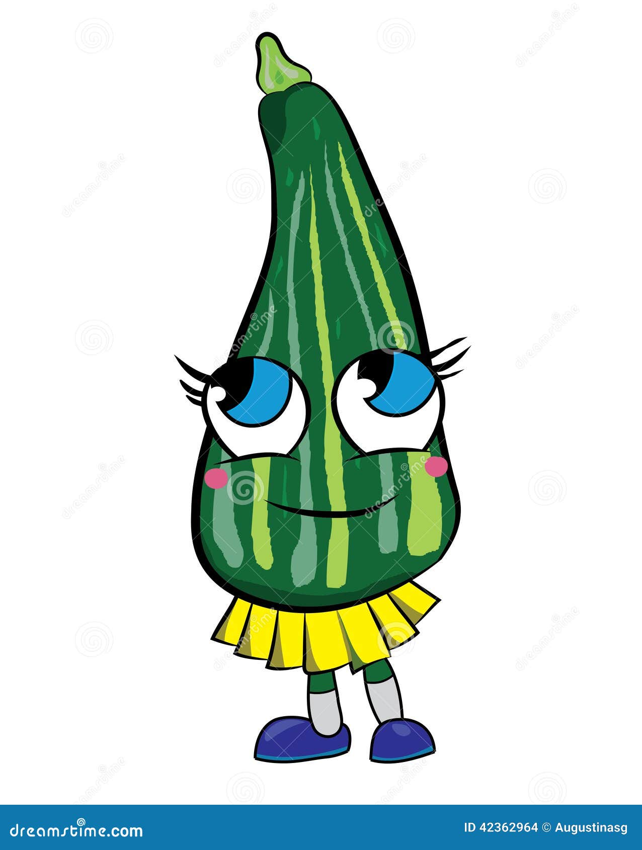 Personnage De Dessin Animé De Courgette Illustration Stock ...