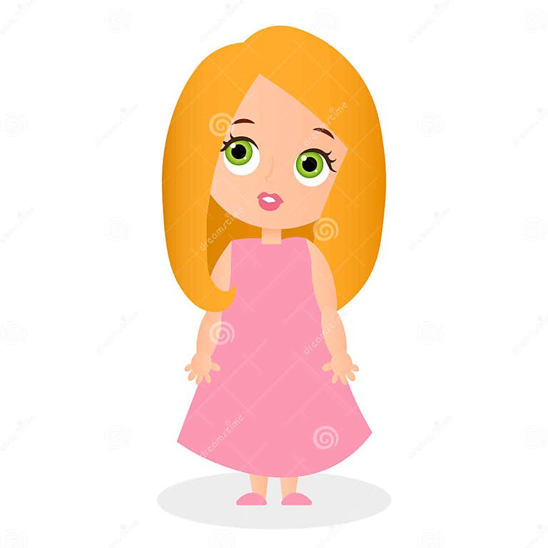 Personnage De Dessin Animé Mignon De Fille Dirigez Lillustration Env