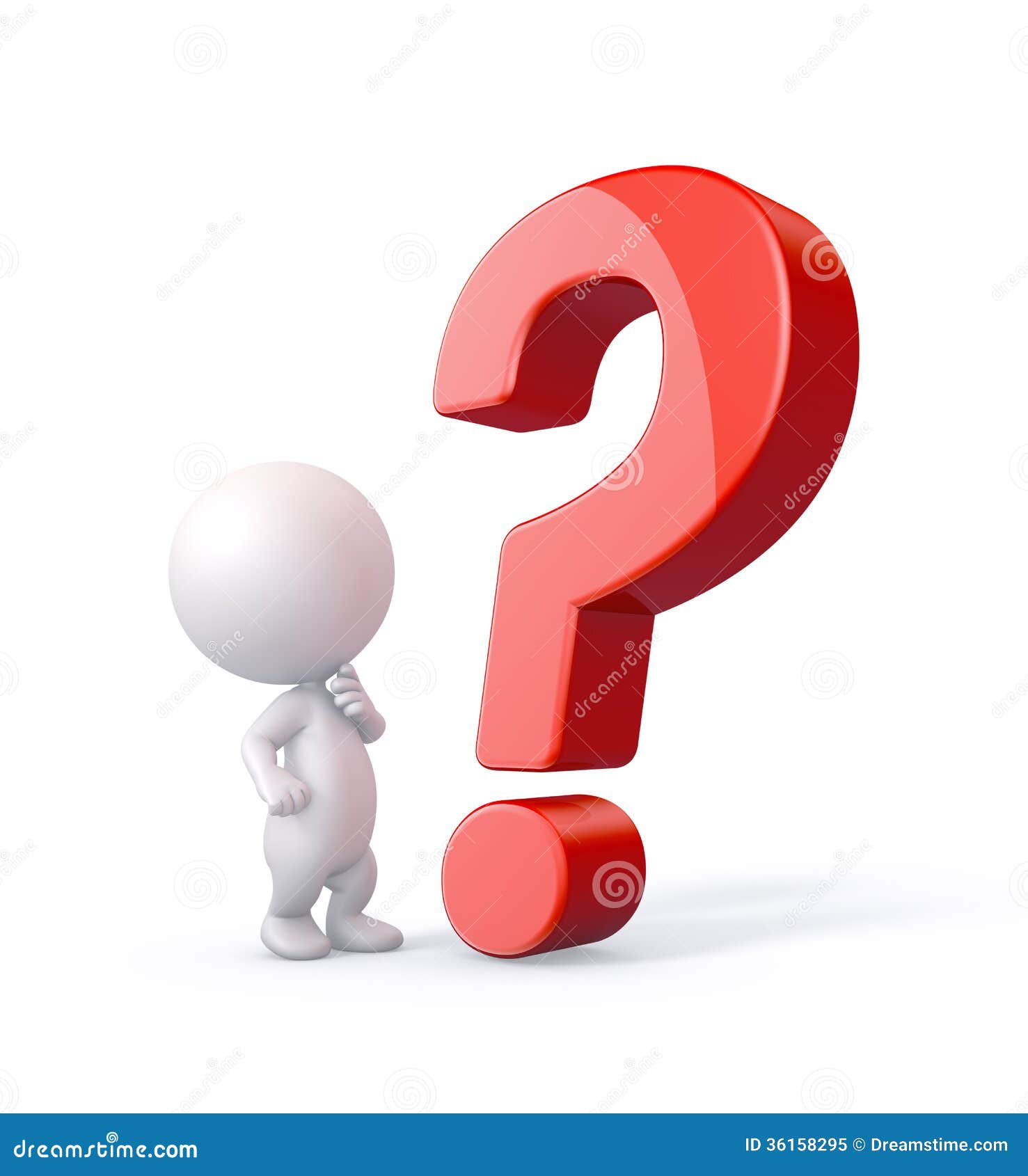 Personne 3D Avec Le Point D'interrogation. Illustration Stock ...