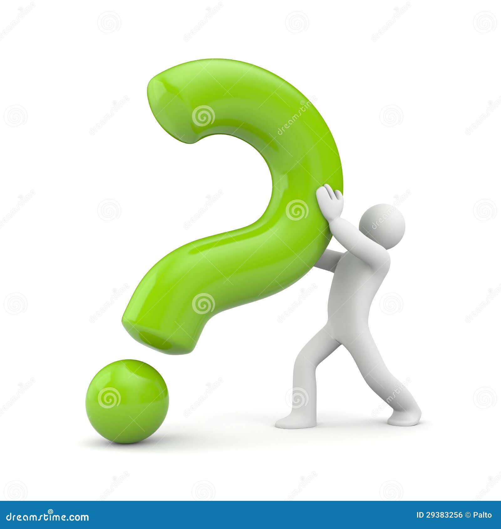 Personne 3d Avec Le Point D'interrogation Vert Illustration Stock ...