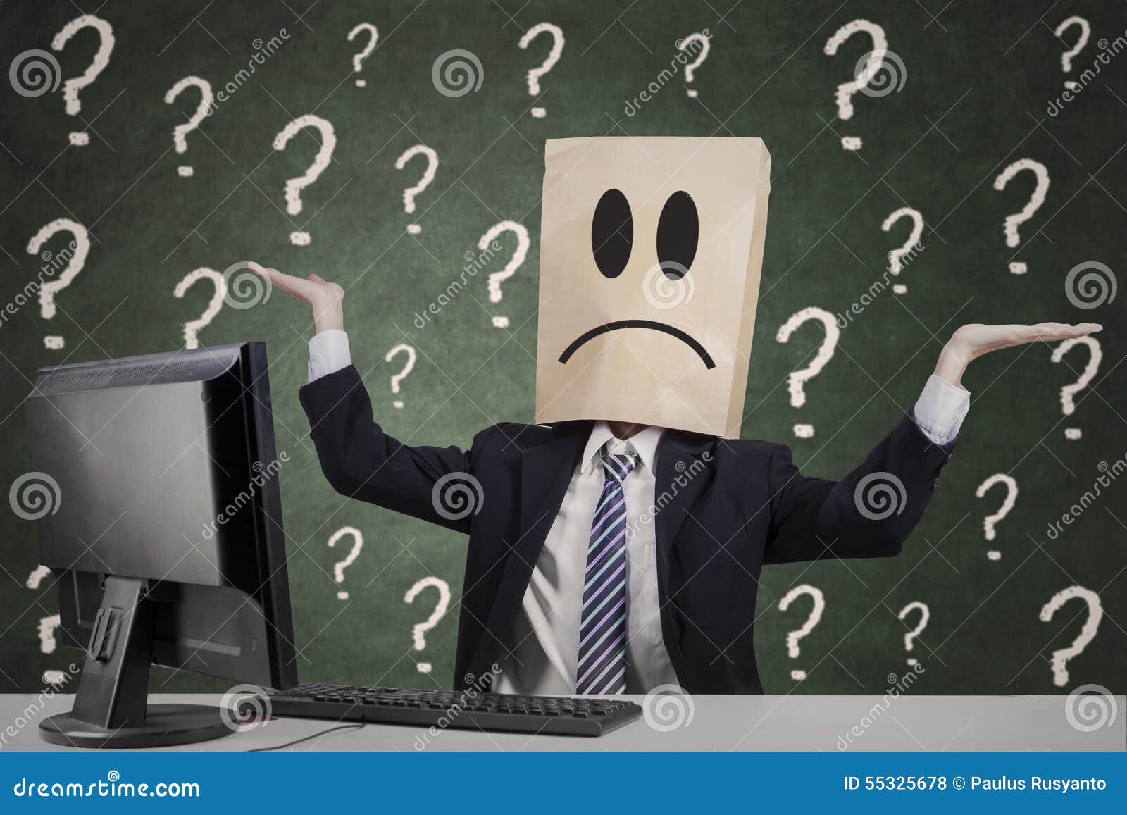 Personne Confuse Avec Des Points D'interrogation Photo stock - Image du ...