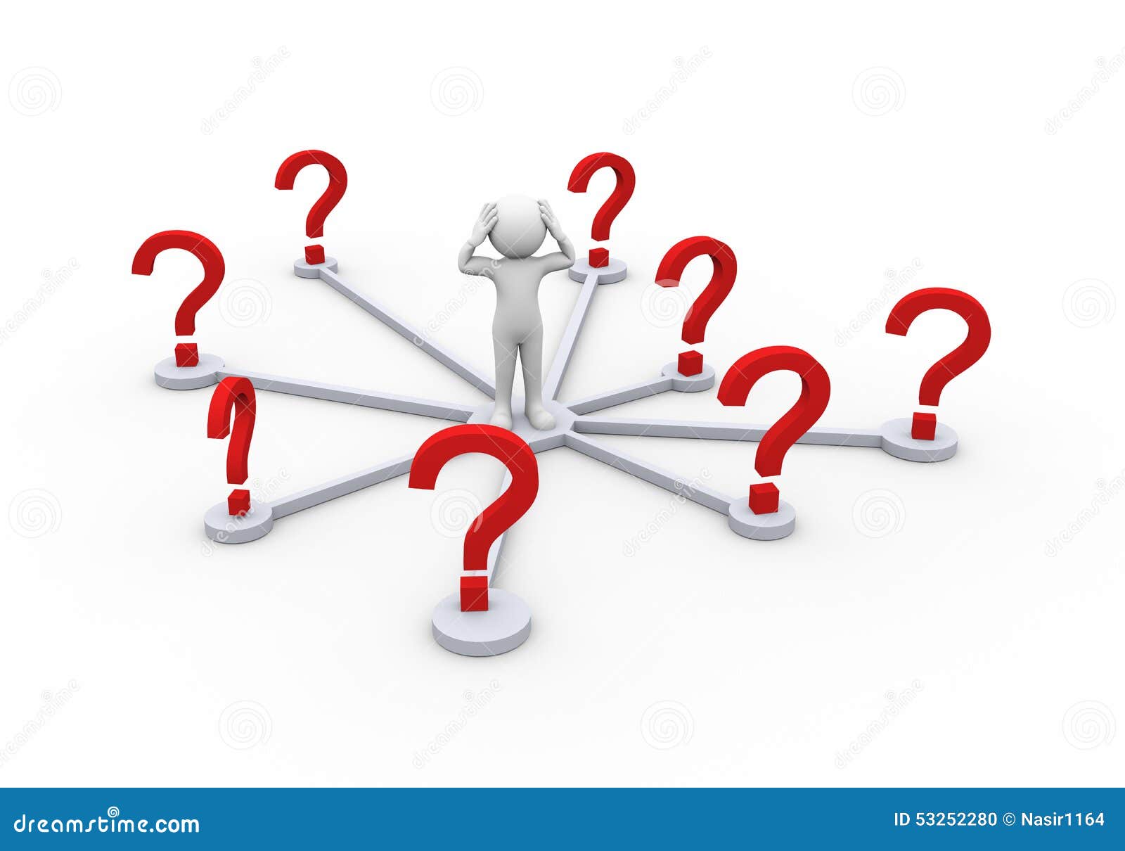 Personne 3d confuse illustration stock. Illustration du repère - 53252280