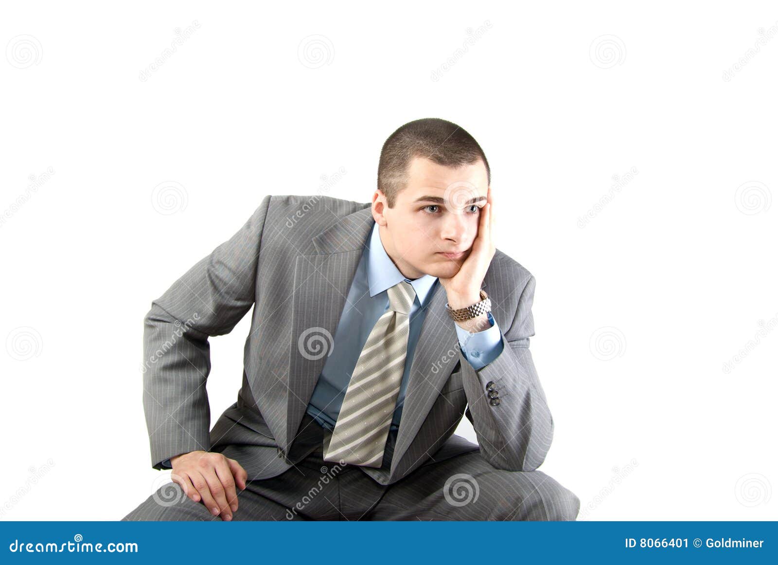 Personne pensive image stock. Image du bleu, beau, ambitions - 8066401