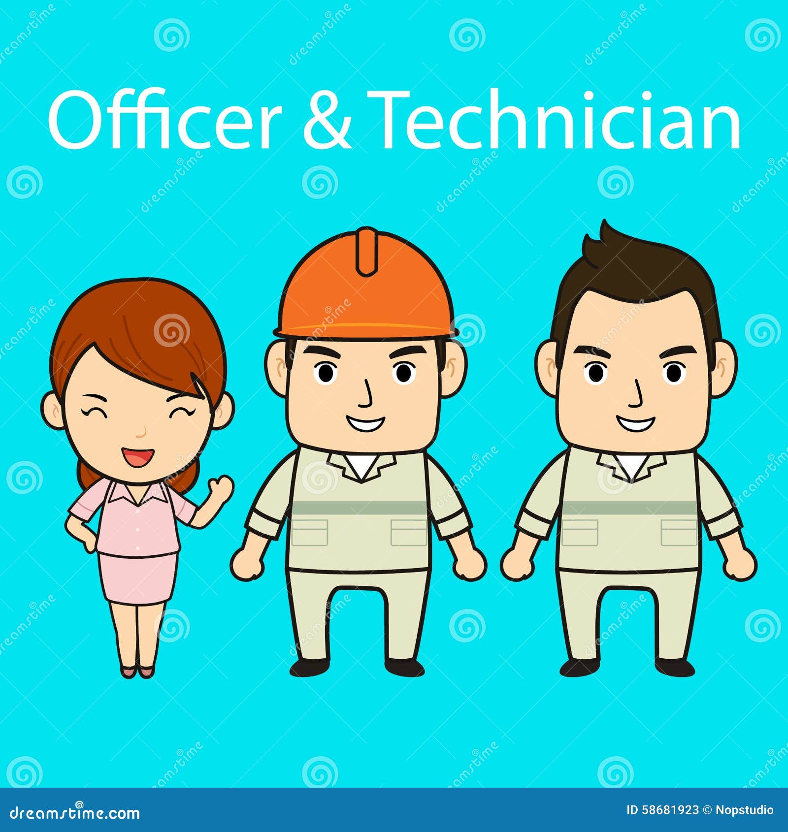 Personnel Cartoon Character on Blue Screen Stock Vector - Illustration ...