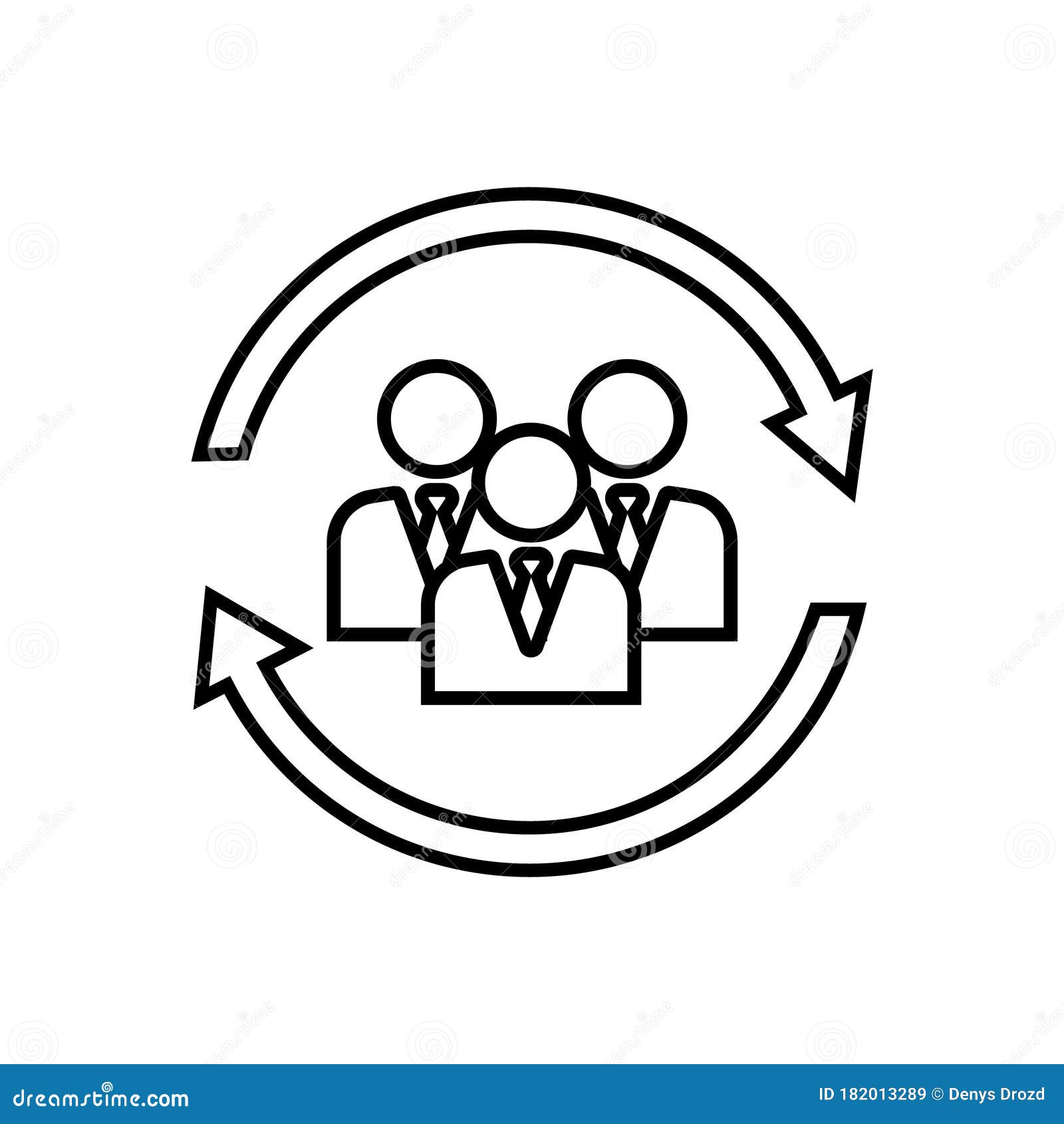 Personnel Change Line Vector Icon. People Round Cycle Sign Illustration ... Personnel Change Line Vector Icon. People Round Cycle Sign Illustration ...