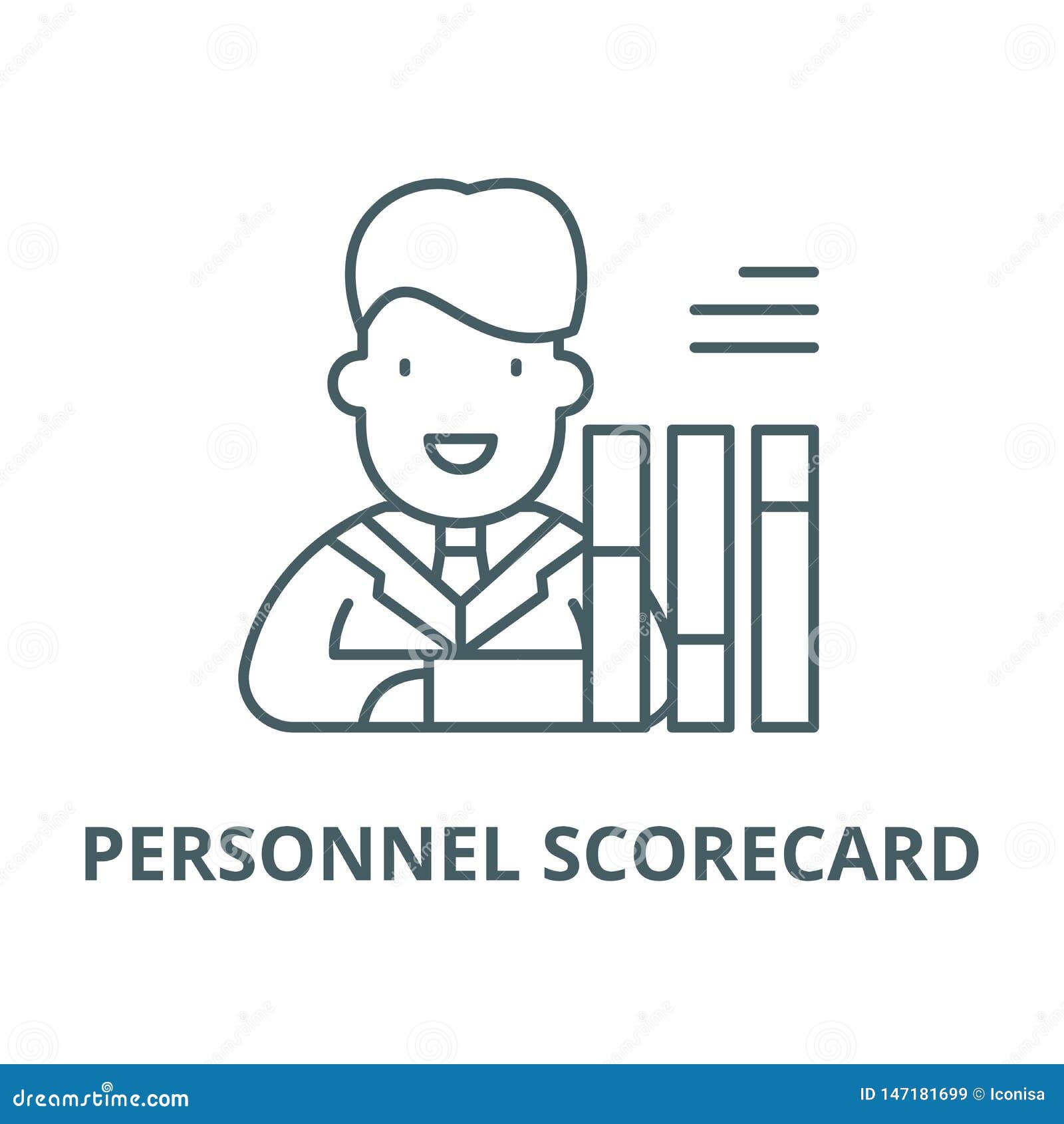 Personnel Scorecard Vector Line Icon, Linear Concept, Outline Sign ... Personnel Scorecard Vector Line Icon, Linear Concept, Outline Sign ...