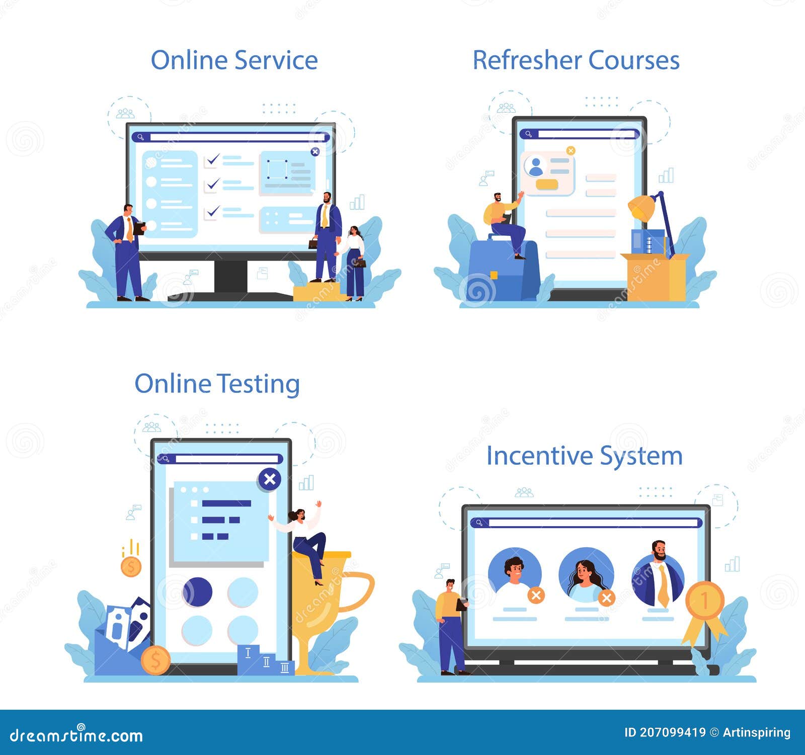 Personnel Screening Online Service or Platform Set. Business ...