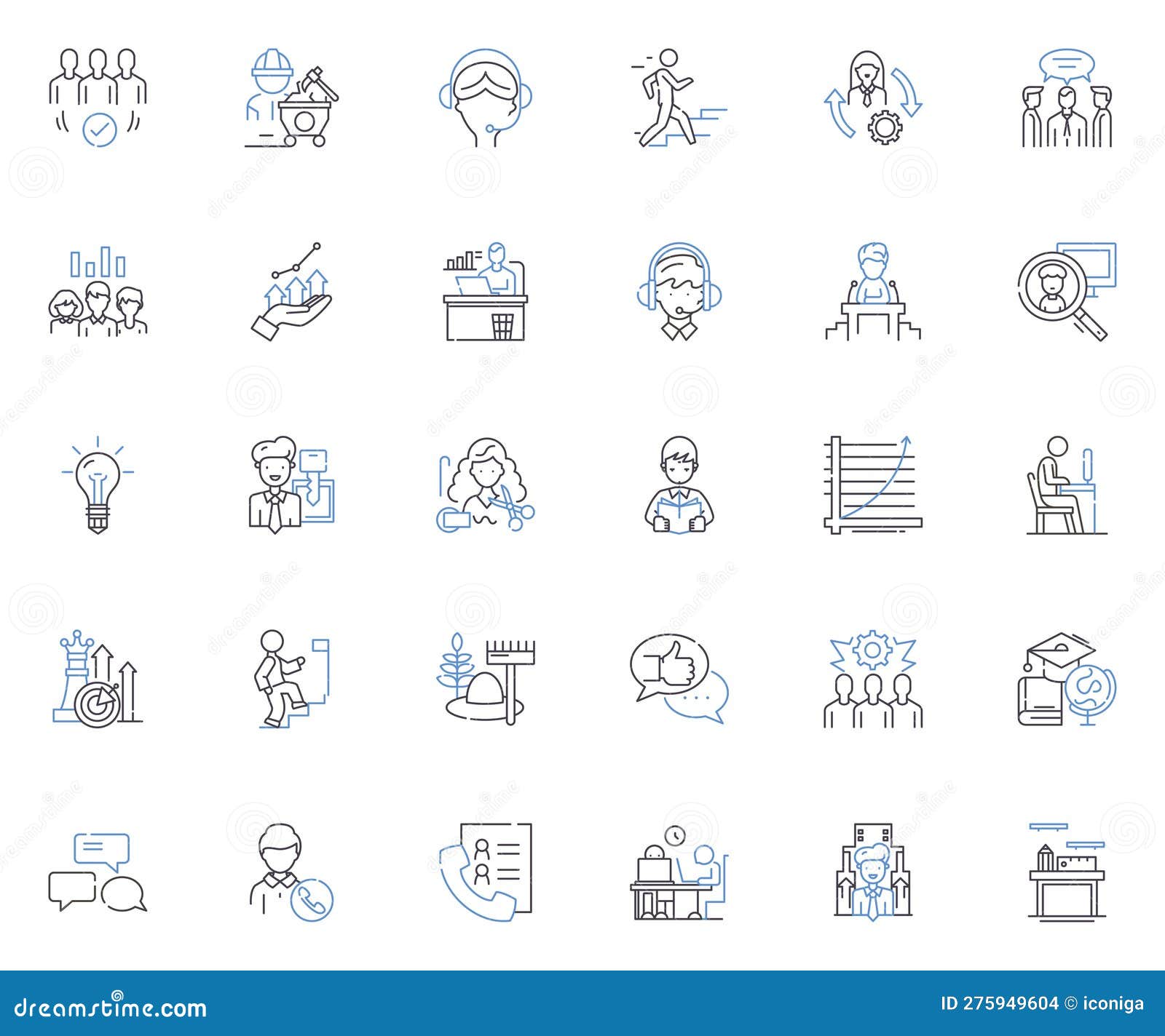 Personnel Sequence Line Icons Collection. Hiring, Screening, Recruiting ...