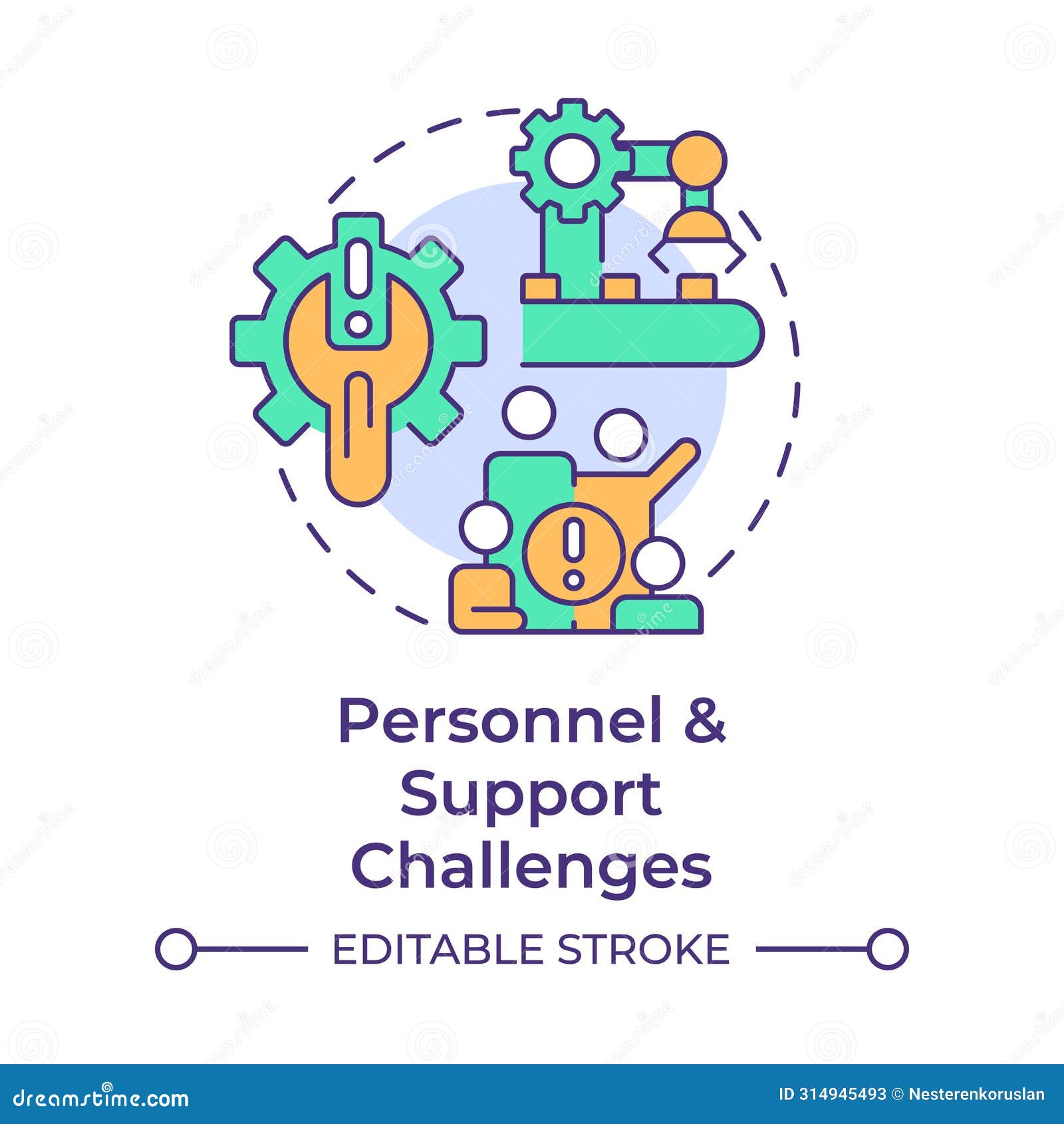 Personnel and Support Challenges Multi Color Concept Icon Stock Vector ...
