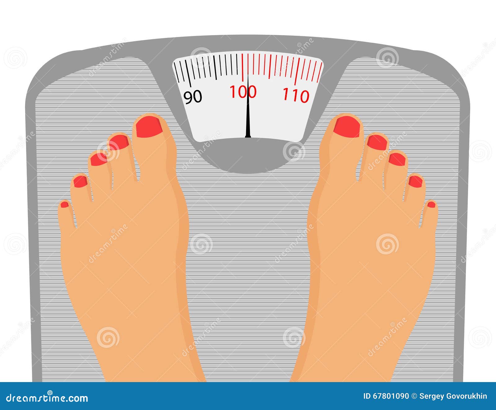 Persons Feet On Weighing Scale Stock Illustration - Illustration of ...