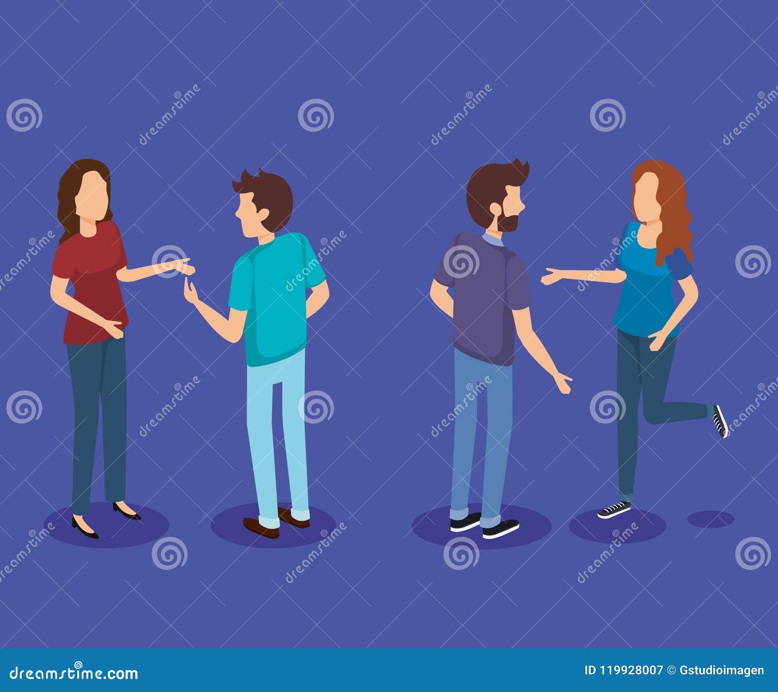 Persons Group Isometric Avatars Stock Vector - Illustration of flat ...