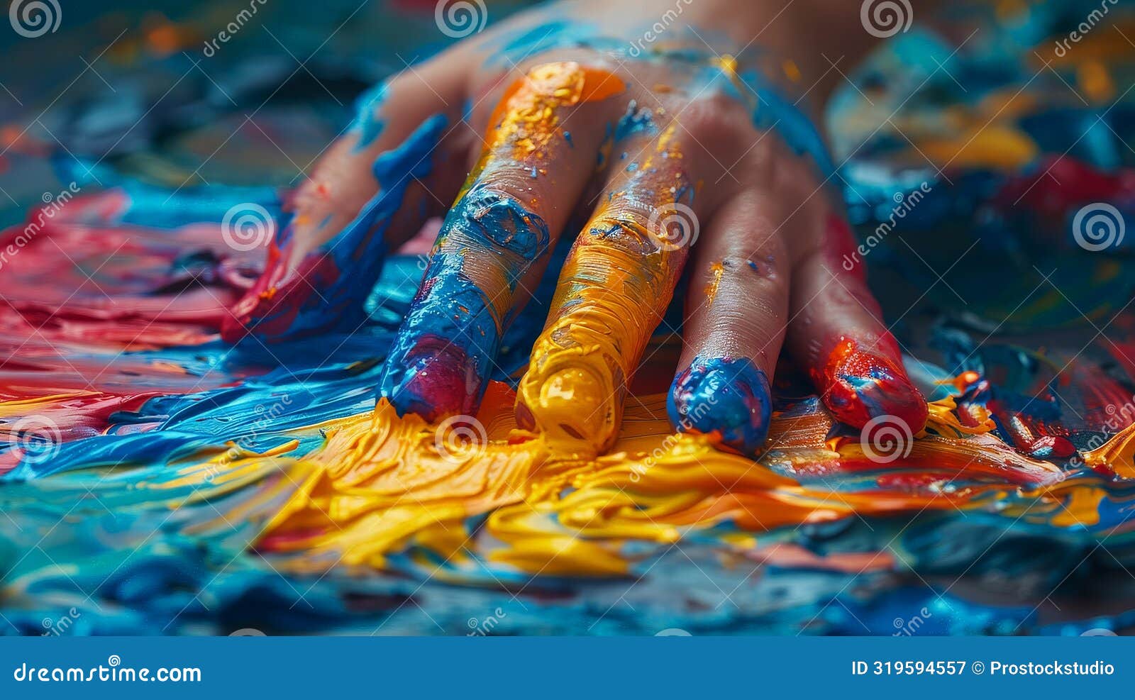 Persons Hand Dipped in Paint Stock Image - Image of artwork, palm ...