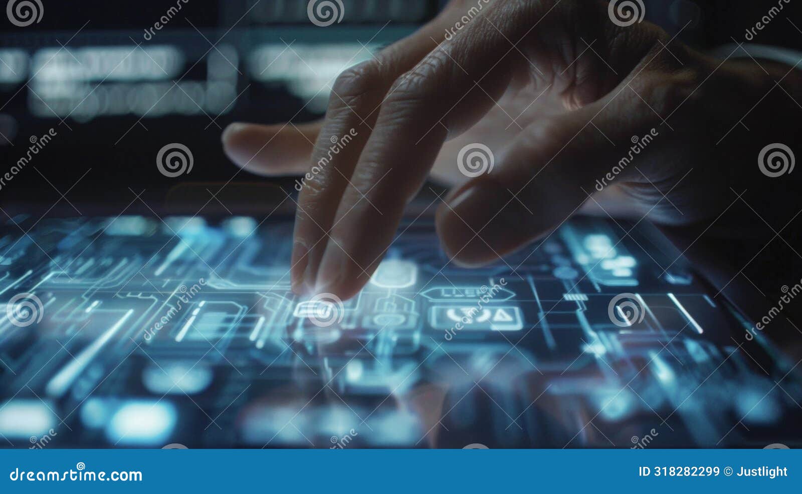A Persons Hand Hovering Over a Virtual Keyboard Typing in a Secure ...