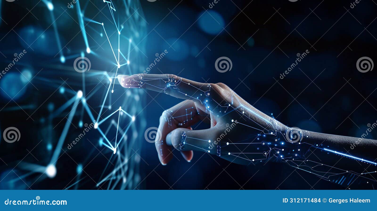Persons Hand Interacting with Digital Interface Stock Illustration ...