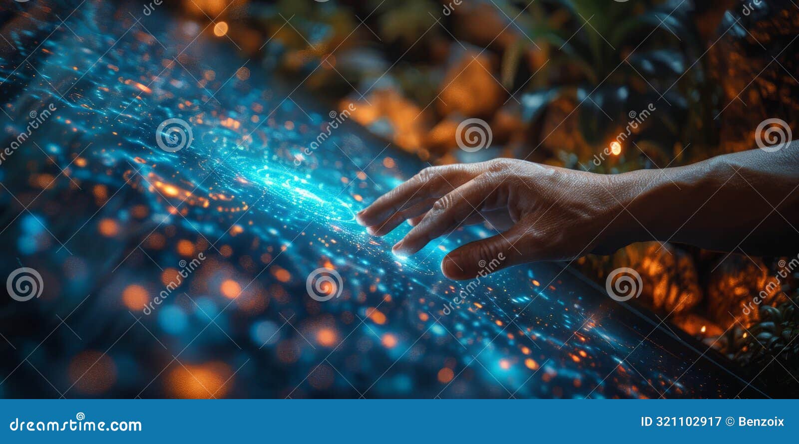 A Persons Hand is Interacting with a Hightech Display Stock Image ...