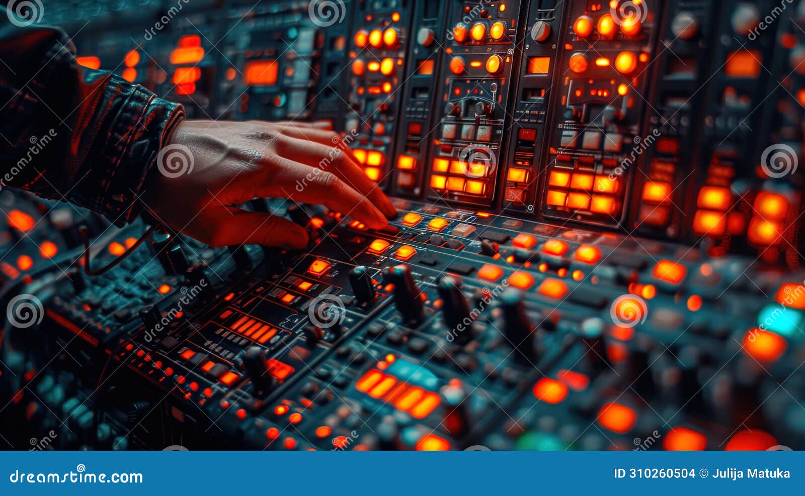 Persons Hand Operating Control Panel Stock Illustration - Illustration ...