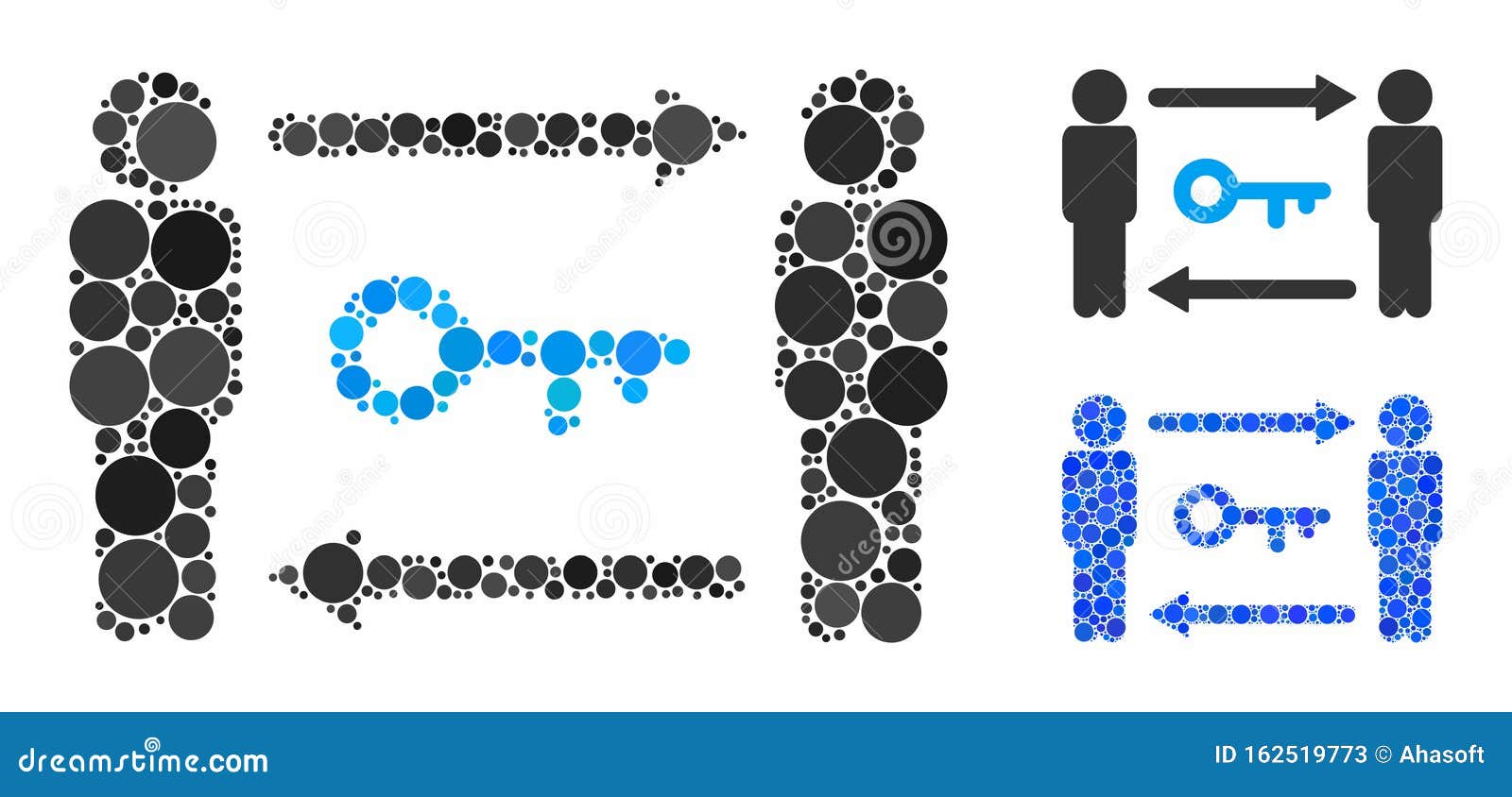 Persons Key Exchange Mosaic Icon of Circle Dots Stock Vector ...