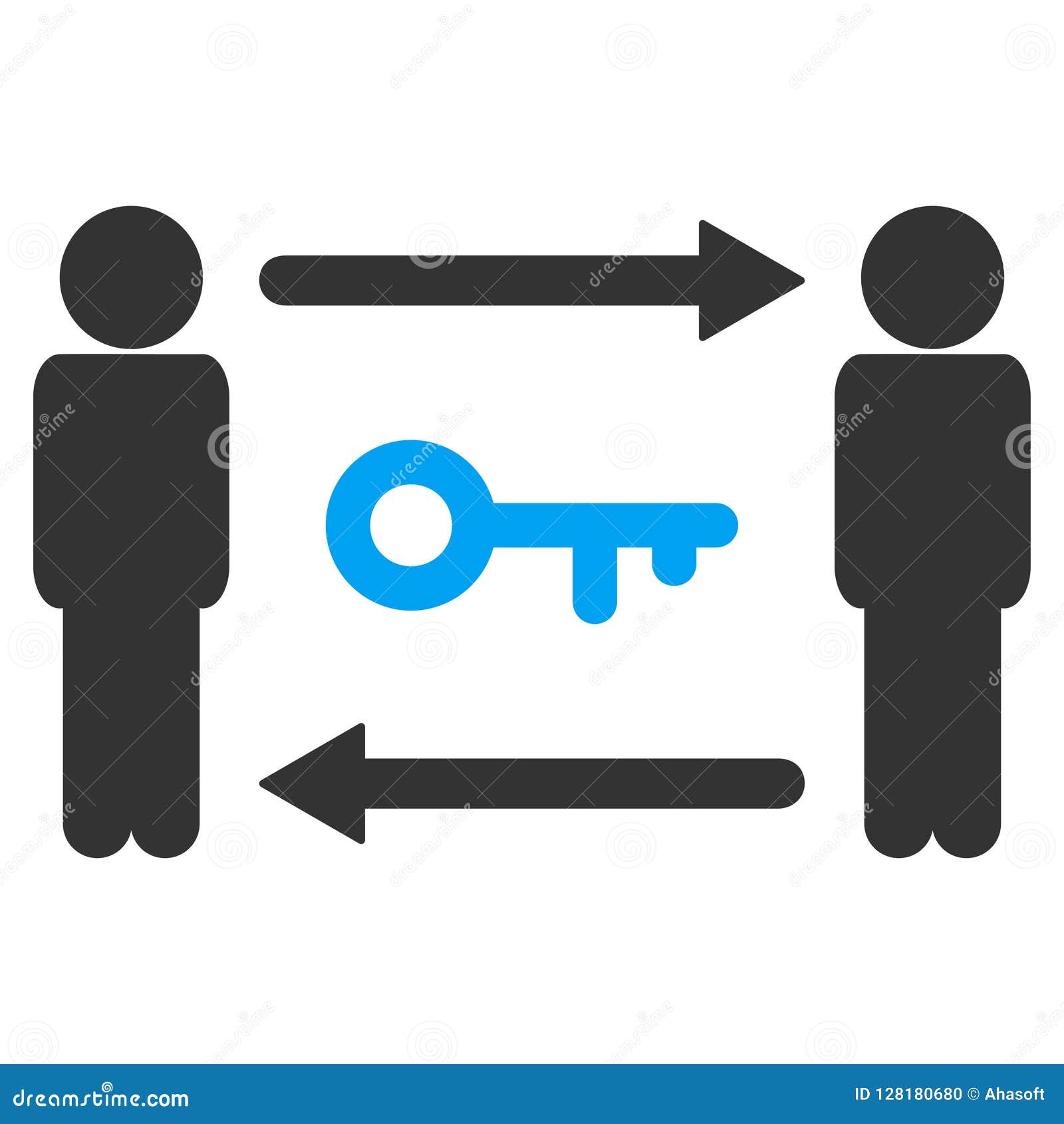 Persons Key Exchange Vector Icon Stock Vector - Illustration of persons ...