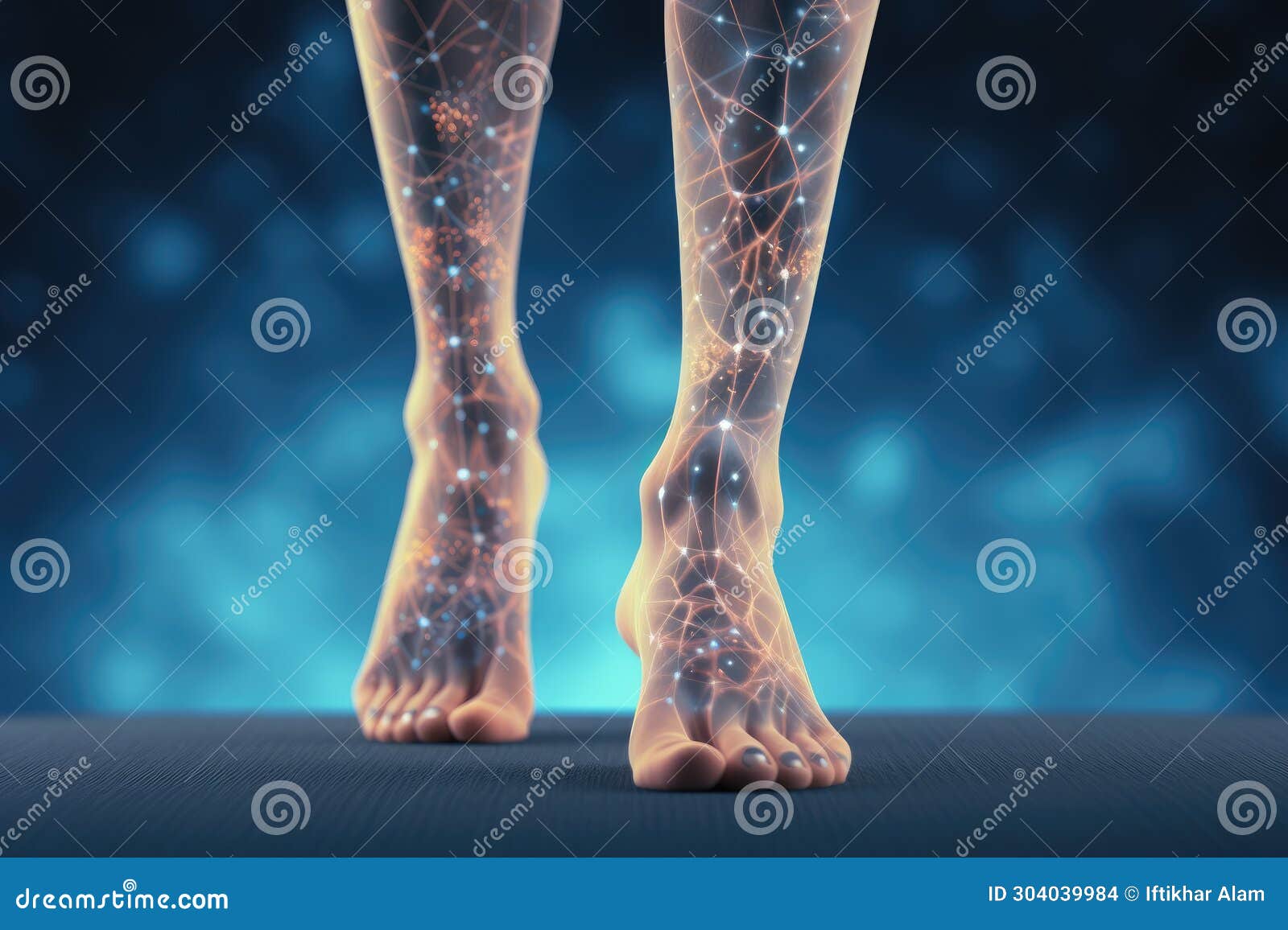 Persons Legs and Ankles Illuminated by Vibrant Glowing Lights, Legs ...