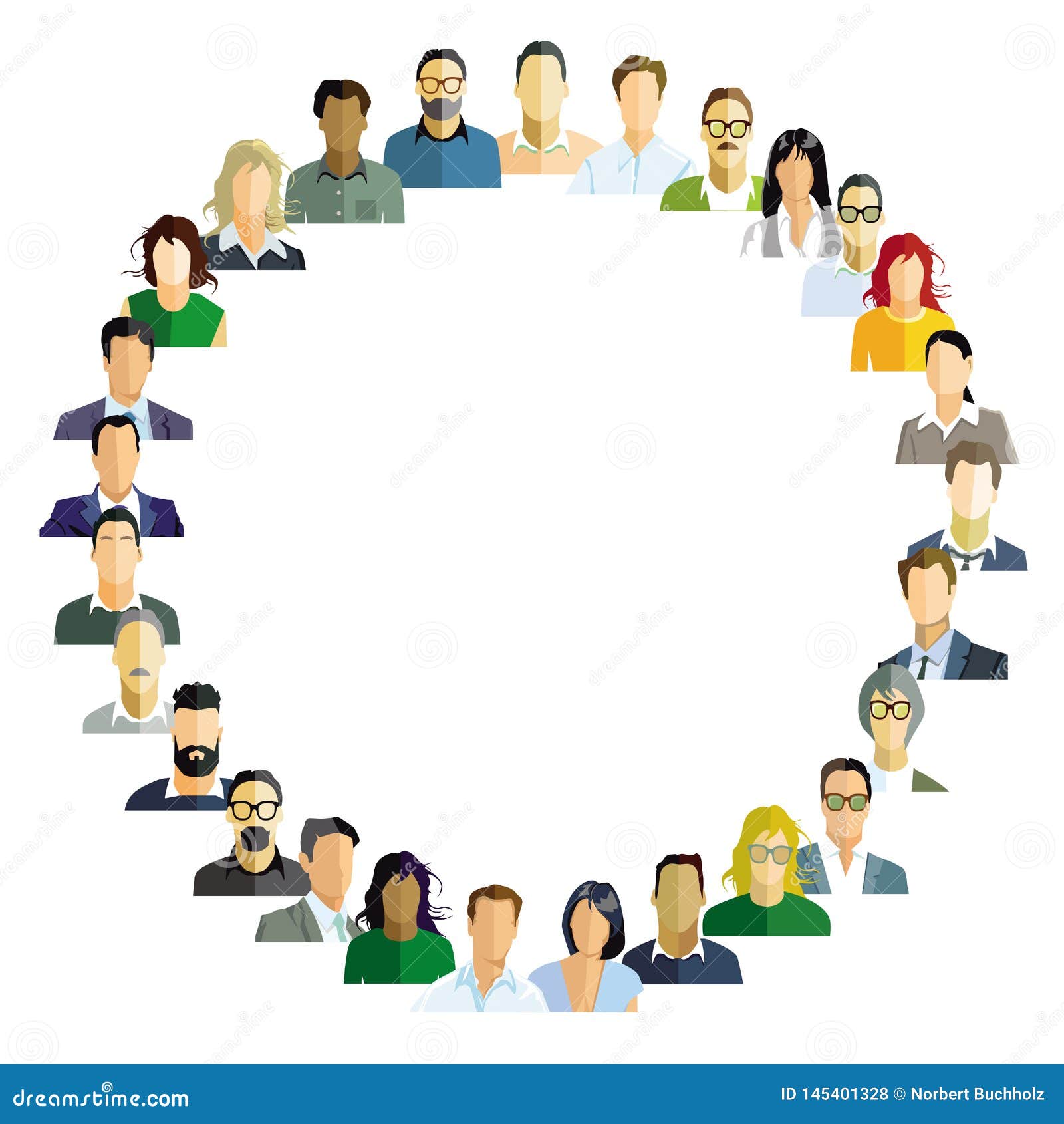 Persons Portrait Group Set, Faces Stock Vector - Illustration of people ...