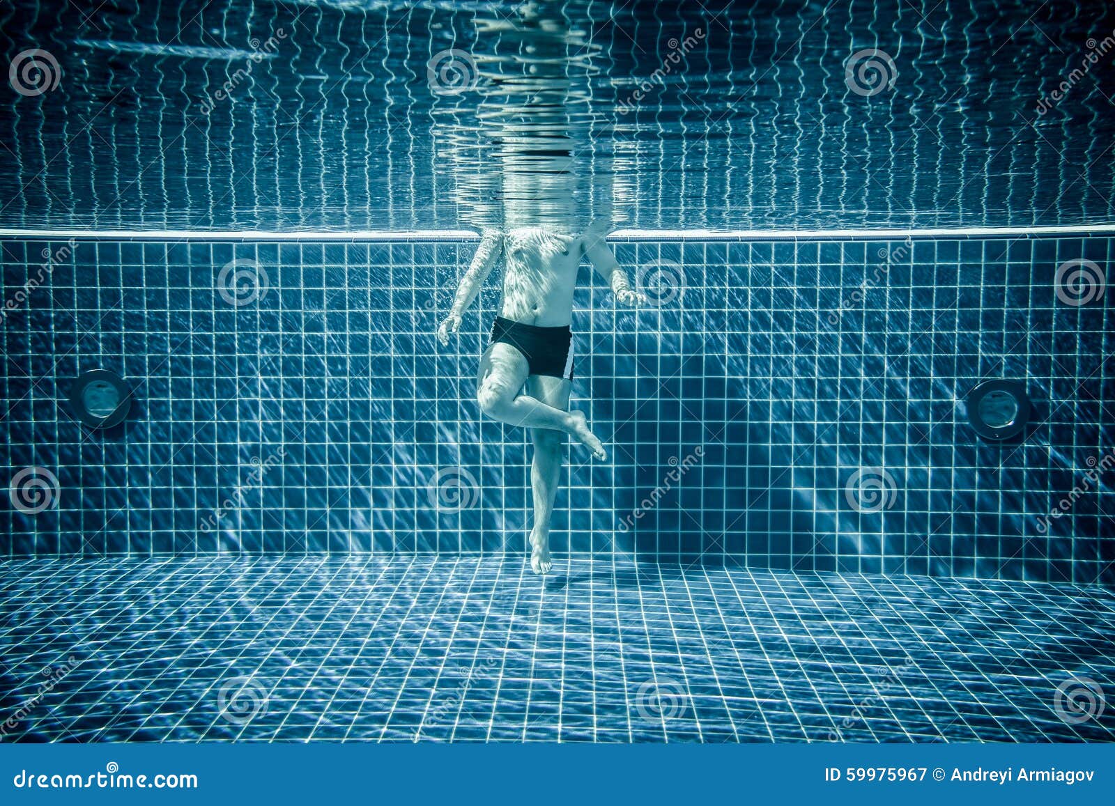 Persons Standing Under Water in a Swimming Pool Stock Image - Image of ...