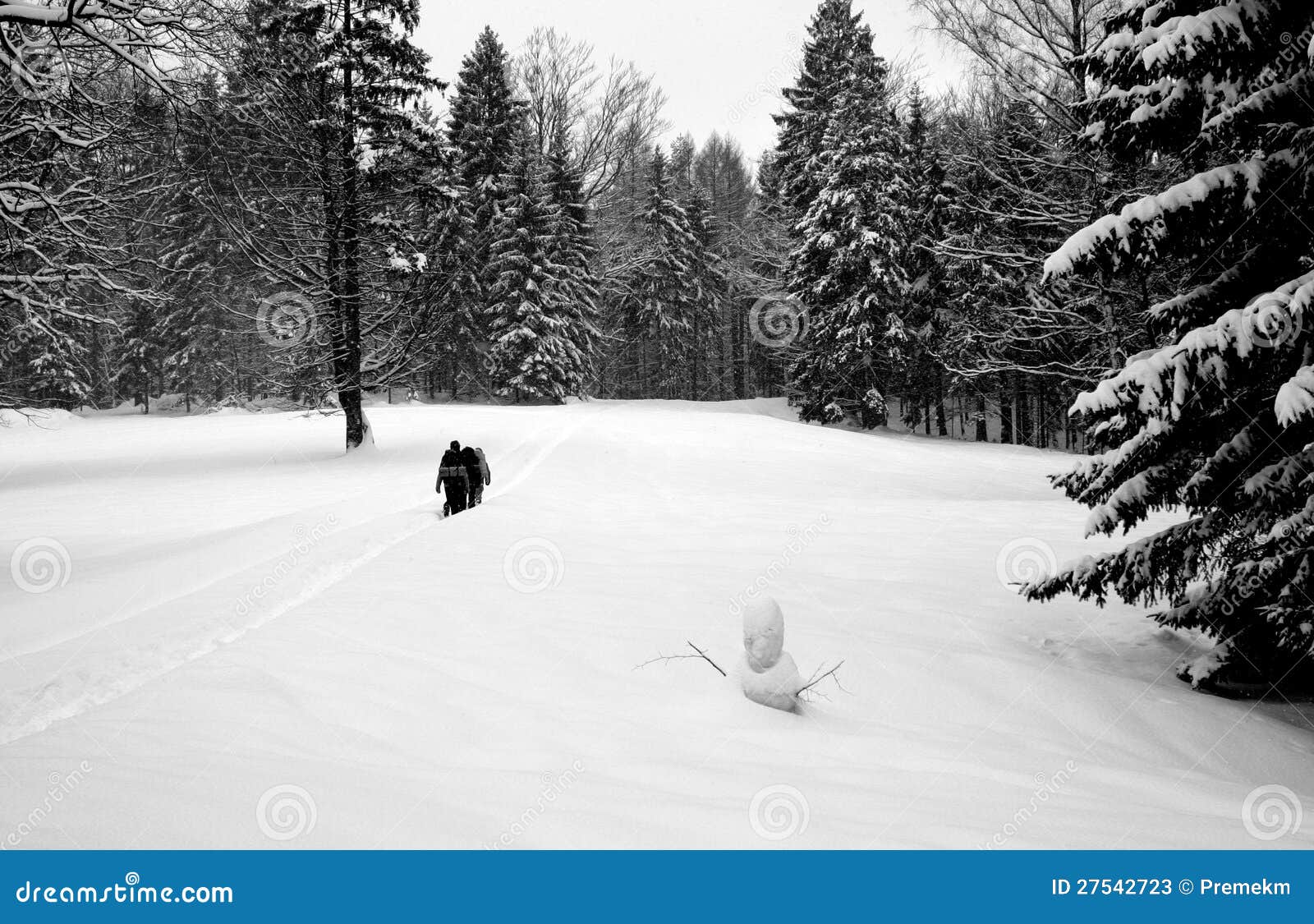 Persons Walking through the Deep Snow Stock Image - Image of footprint ...