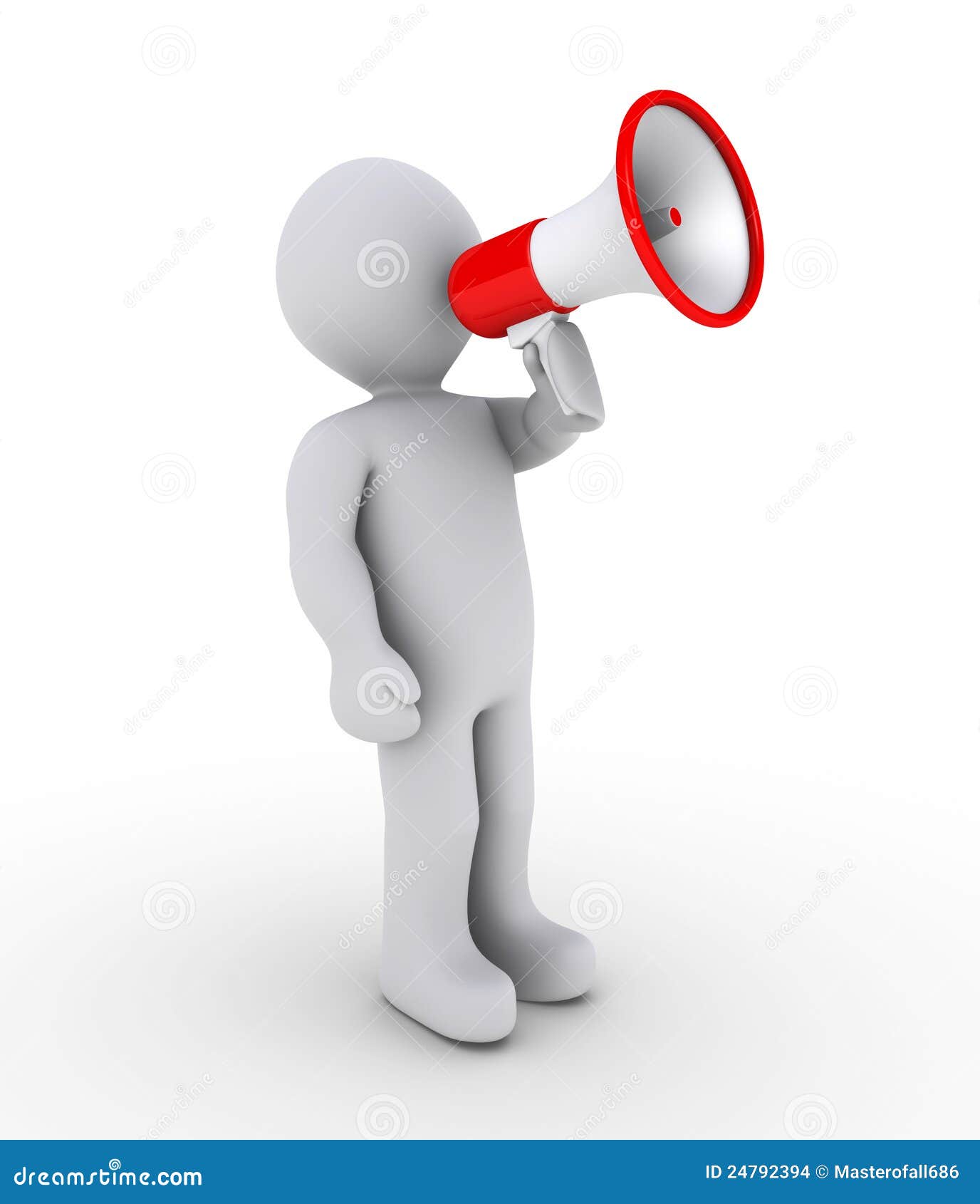 Persoon Die Door Megafoon Schreeuwt Stock Illustratie - Illustration of ...