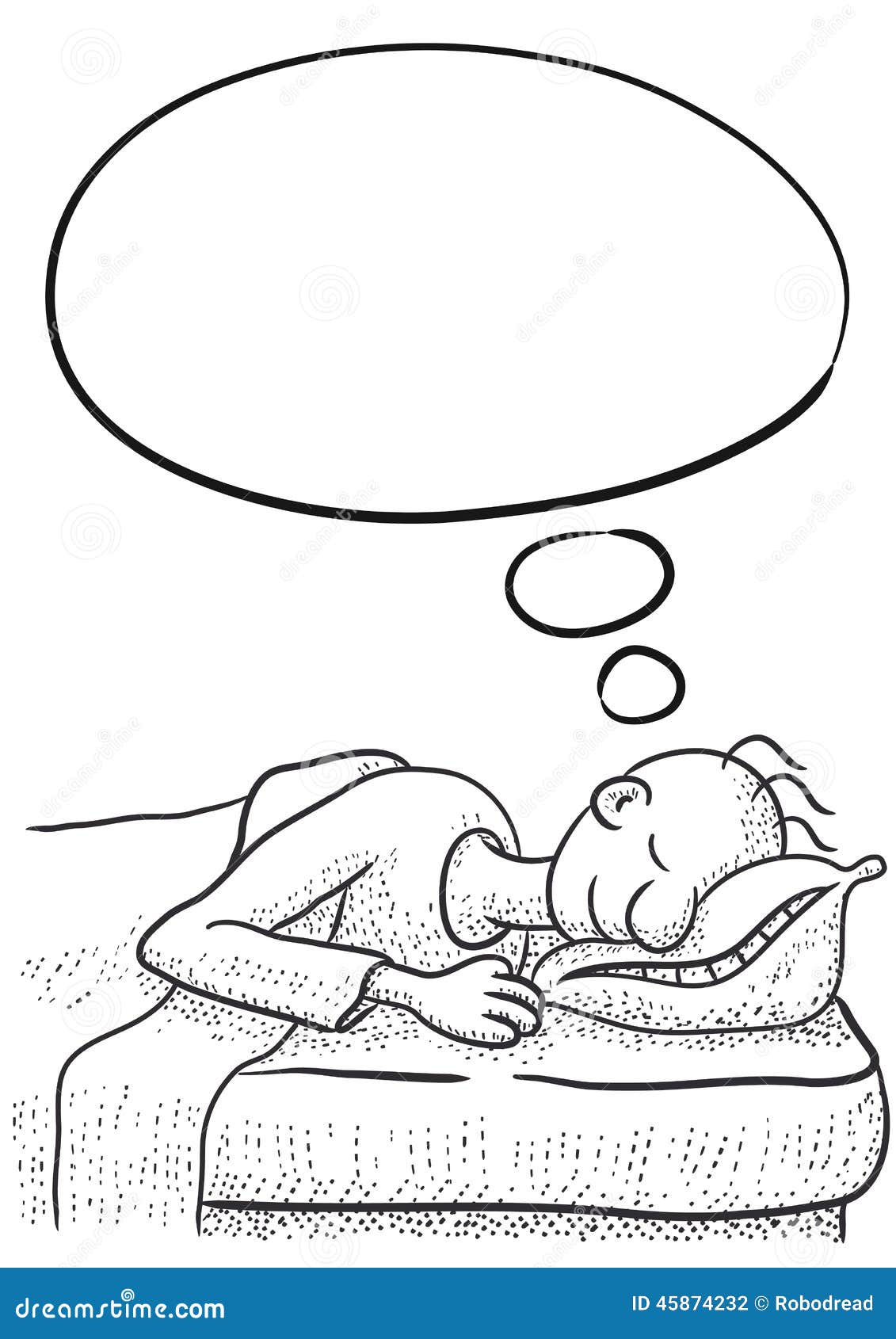 Persoon die droomt vector illustratie. Illustration of domoor - 45874232