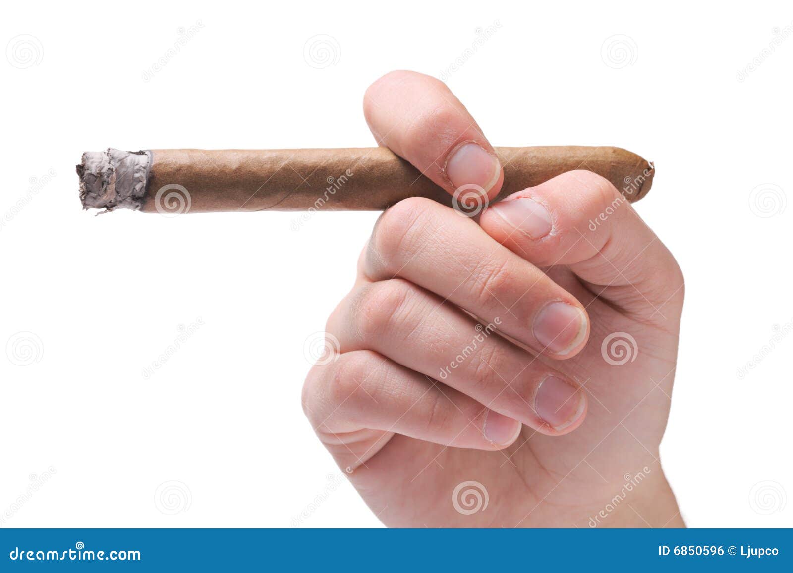 Persoon Die Een Sigaar Houdt Stock Foto - Image of genoegen, verslaving ...