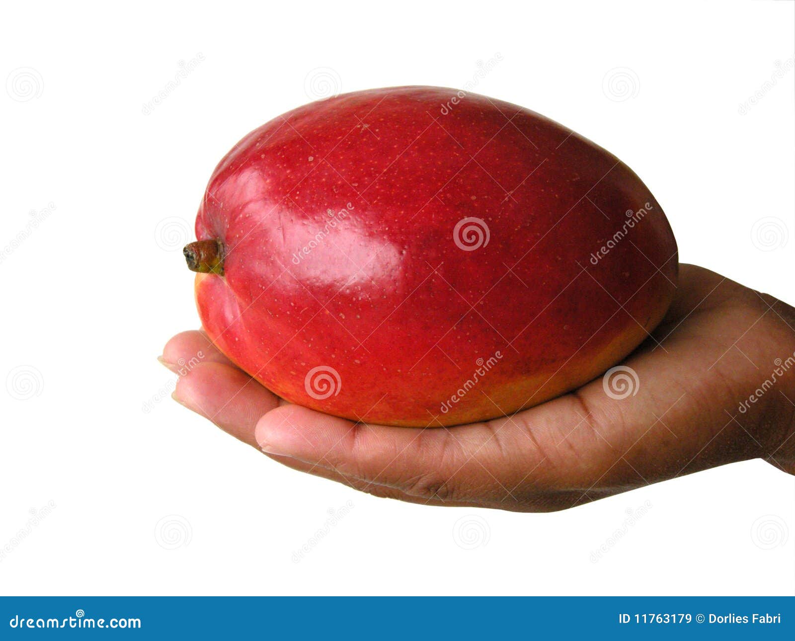 Persoon Die Rode Mango Houdt Stock Afbeelding - Image of voedings ...