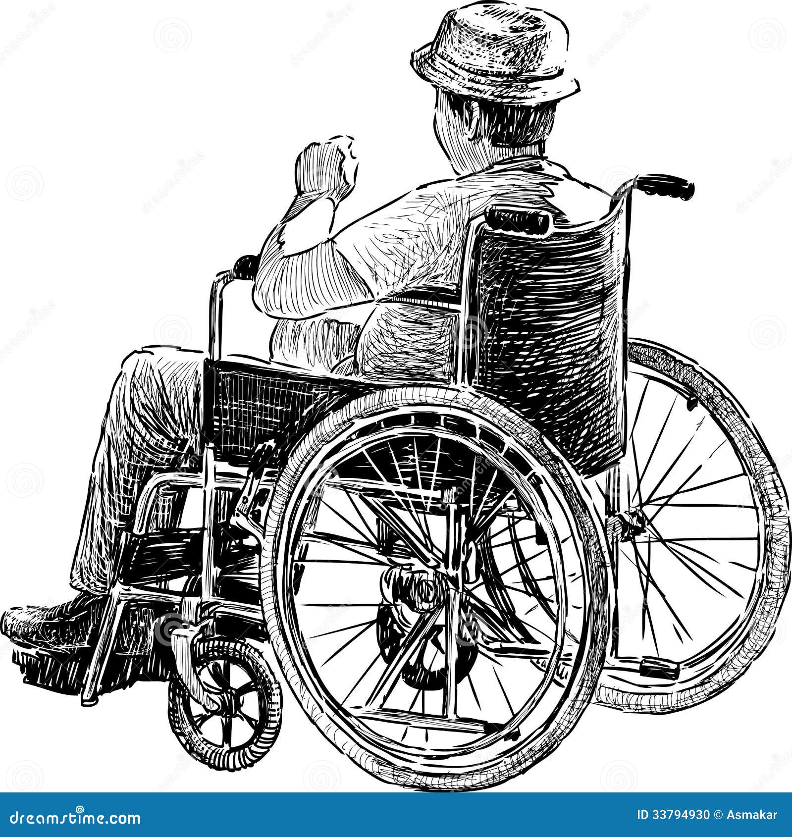 Persoon in rolstoel vector illustratie. Illustration of stoornis - 33794930