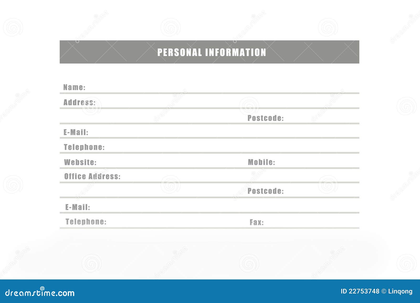 Persoonlijke informatie stock illustratie. Illustratie bestaande uit ...