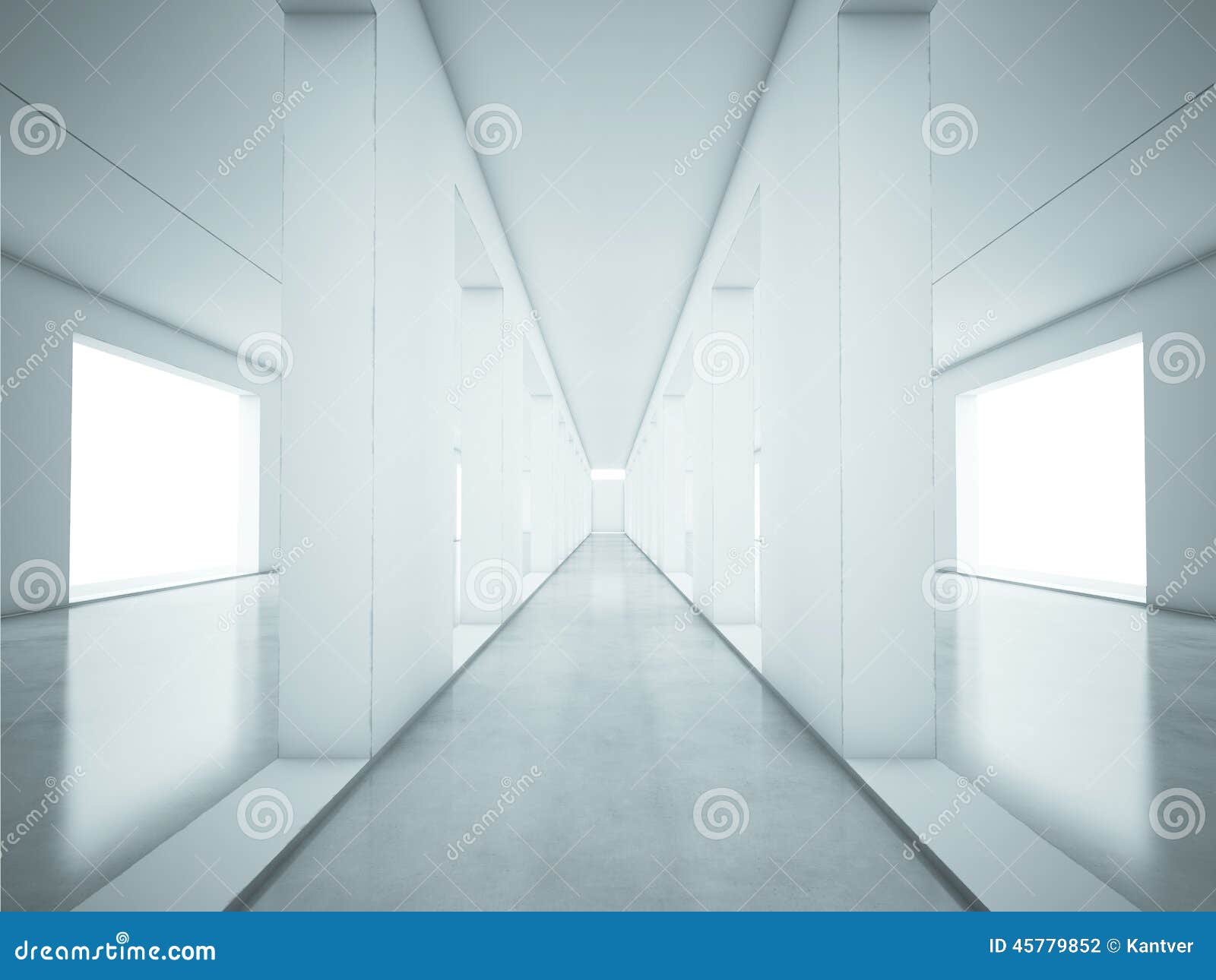 Perspectie View of Corridor Stock Photo - Image of business ...