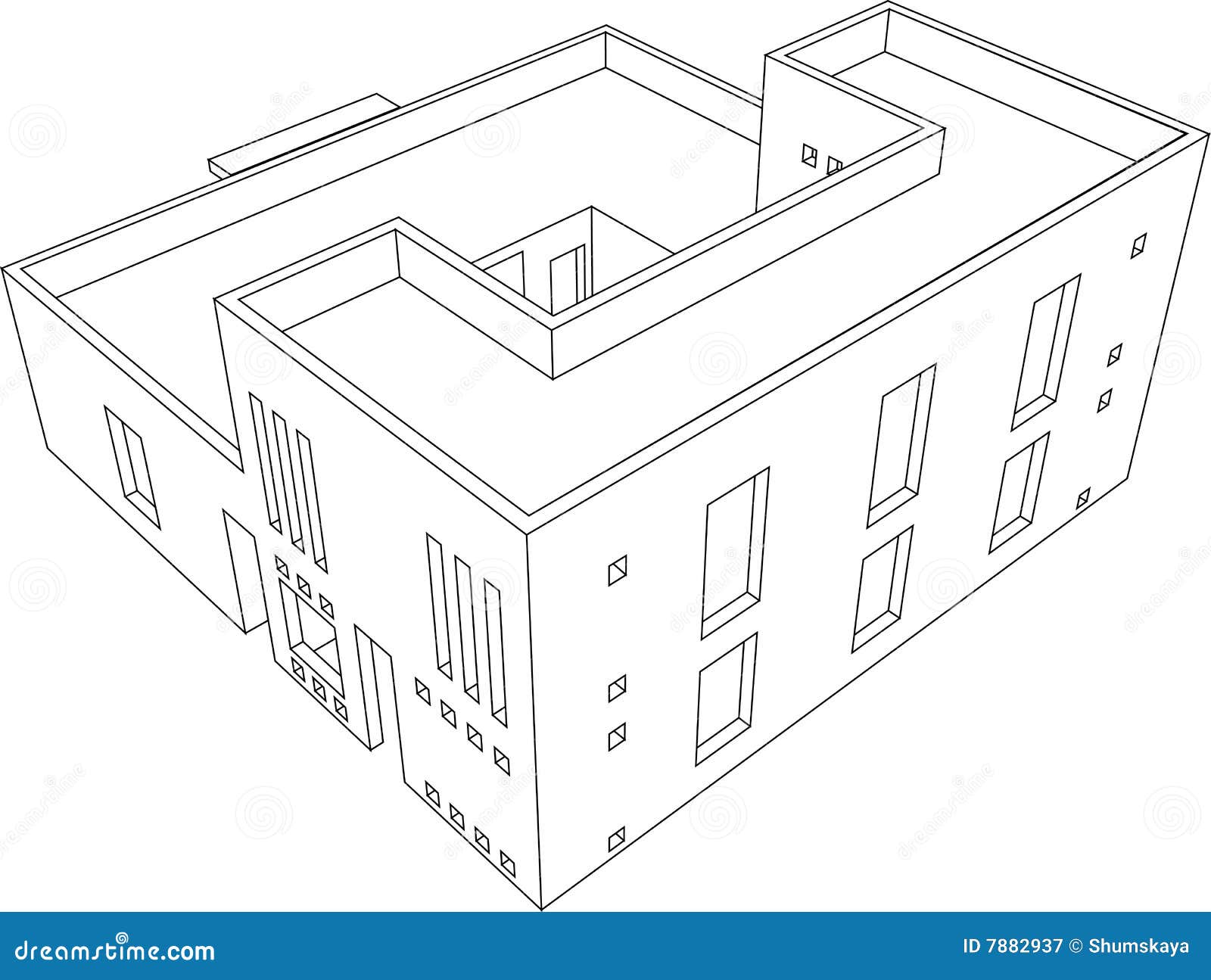 Perspectief 6 van het huis vector illustratie. Illustration of beeld ...