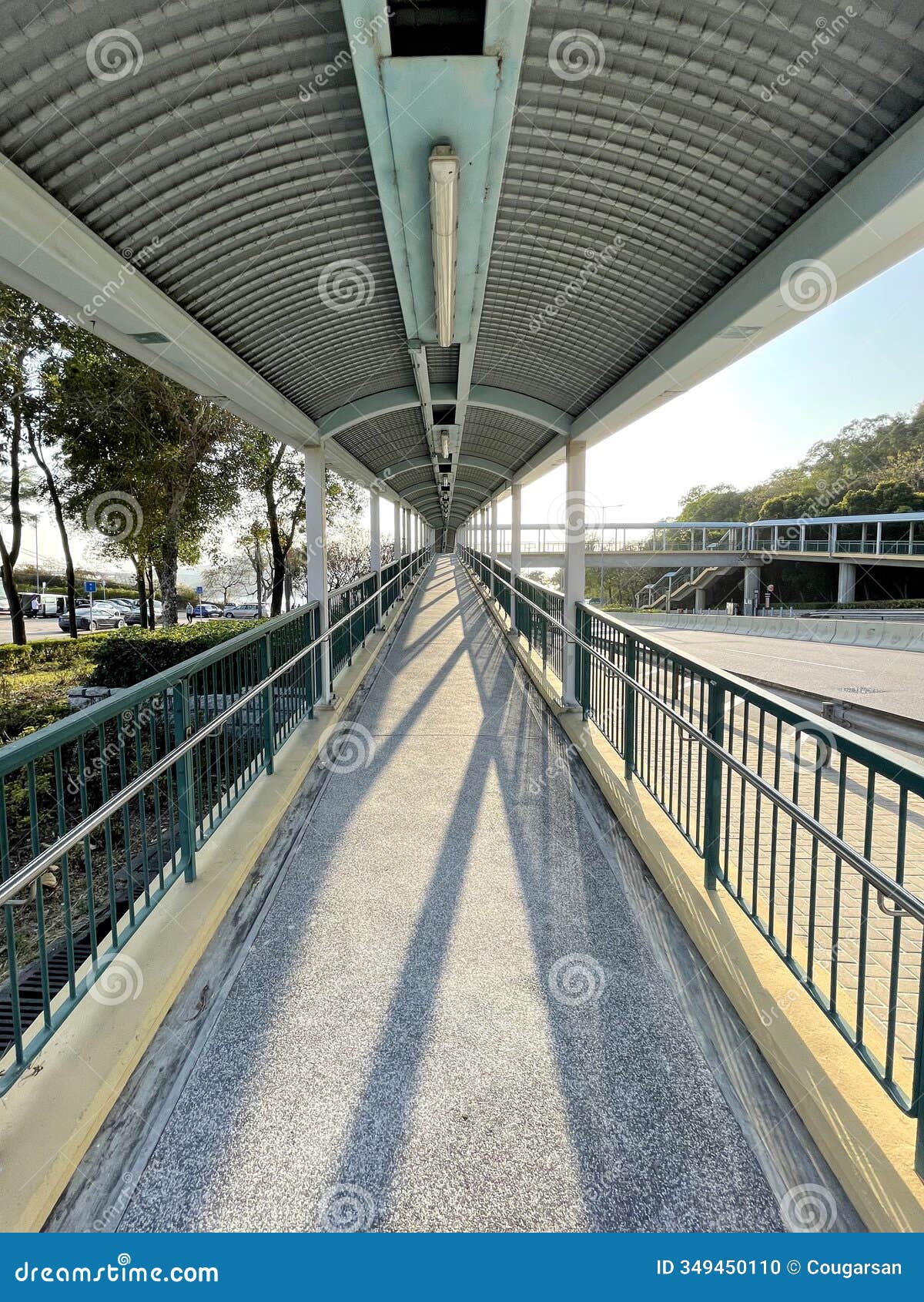 Perspective Angle View of Human Bridge with Sunlight and Shadow Near ...