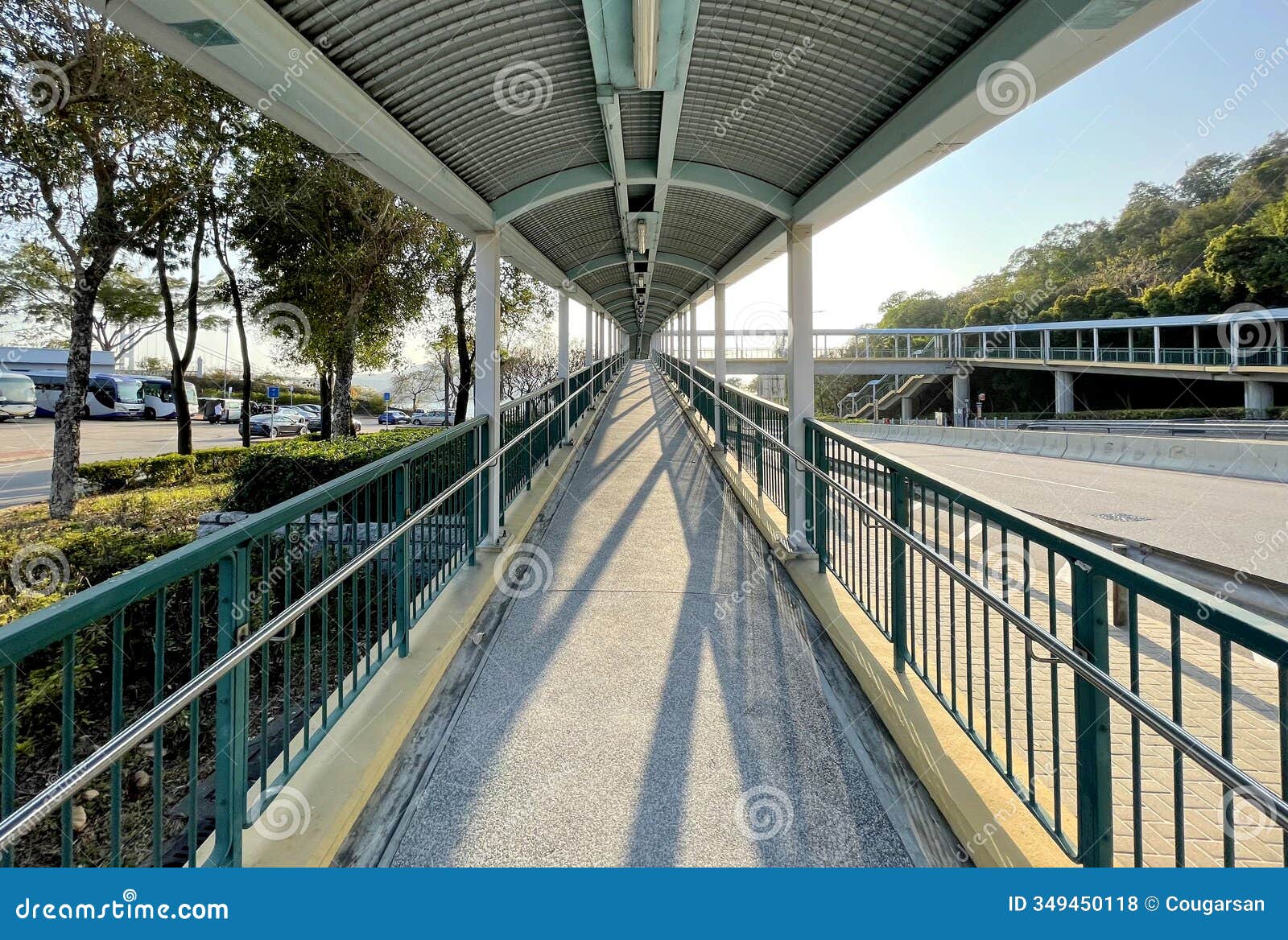 Perspective Angle View of Human Bridge with Sunlight and Shadow Near ...