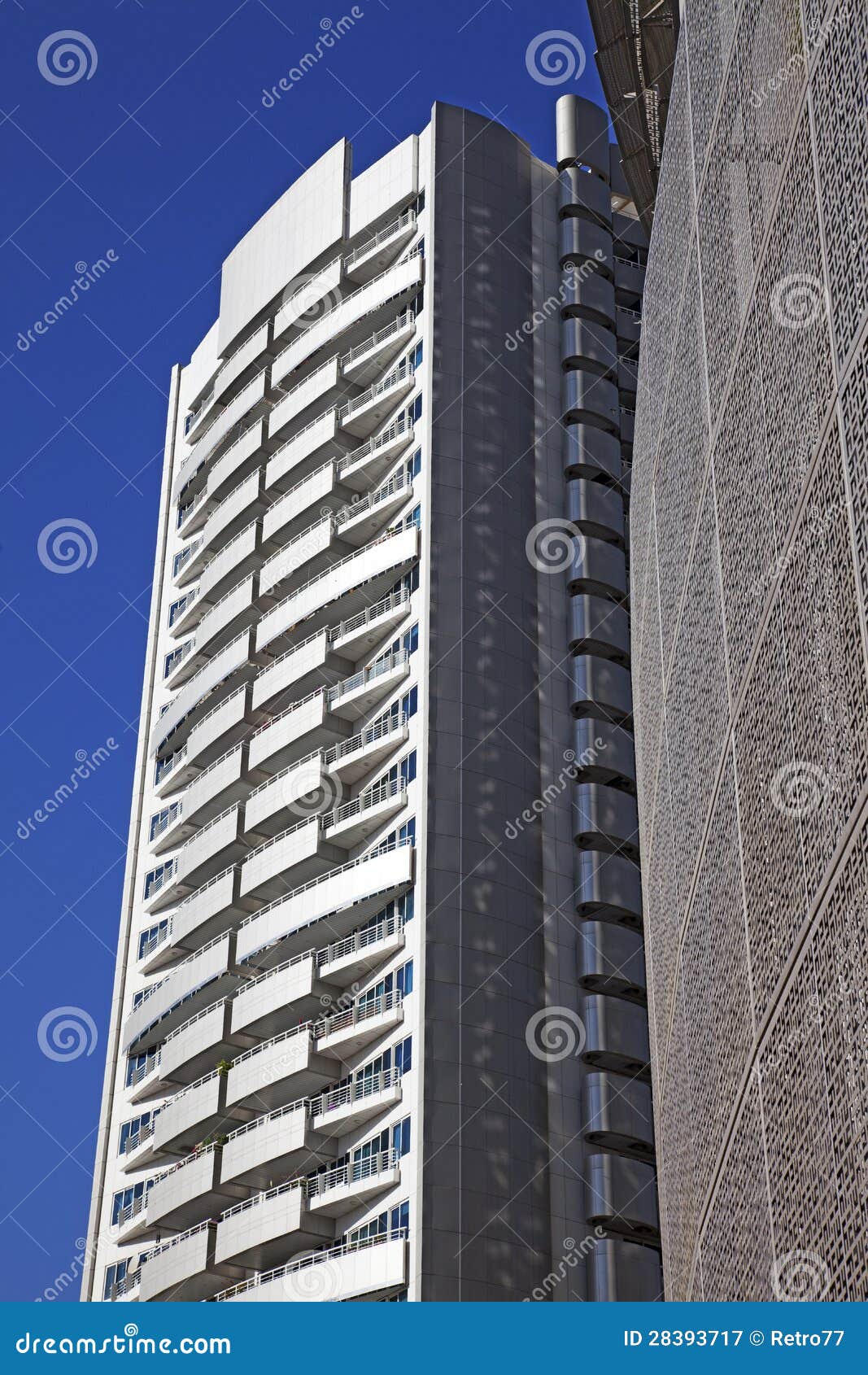 Perspective Angle View of Modern Building Sk Stock Image - Image of ...