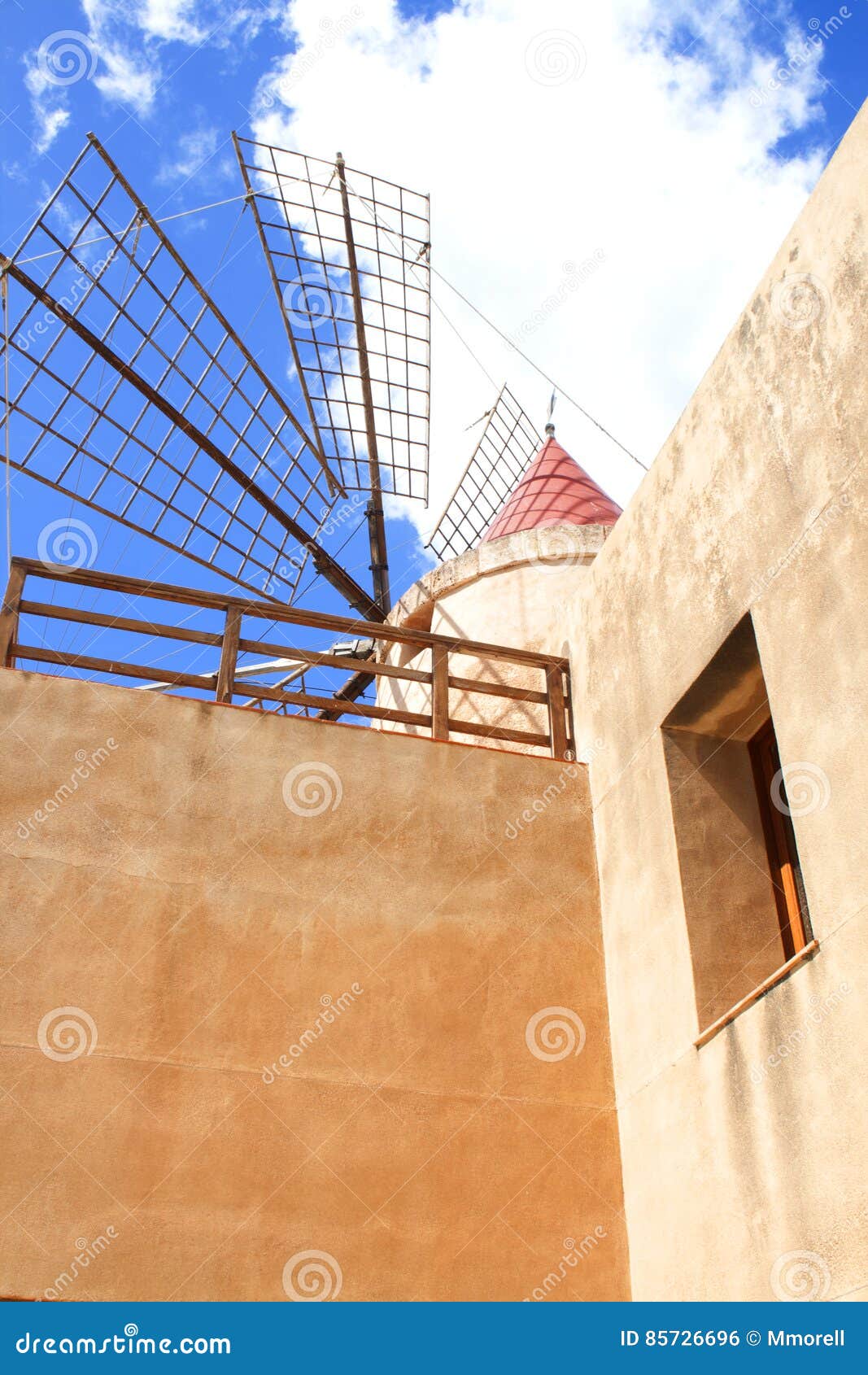 Perspective Angle of a Windmill, in Trapani, Sicily, Italy Stock Photo ...