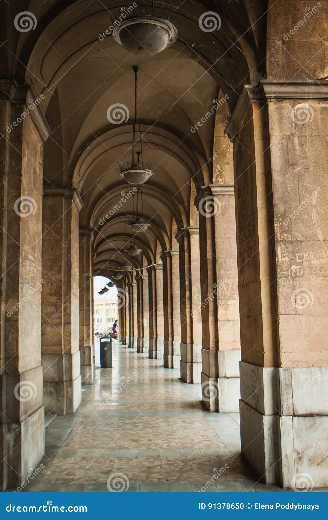 The Perspective of the Arched Gallery. Stock Photo - Image of historic ...