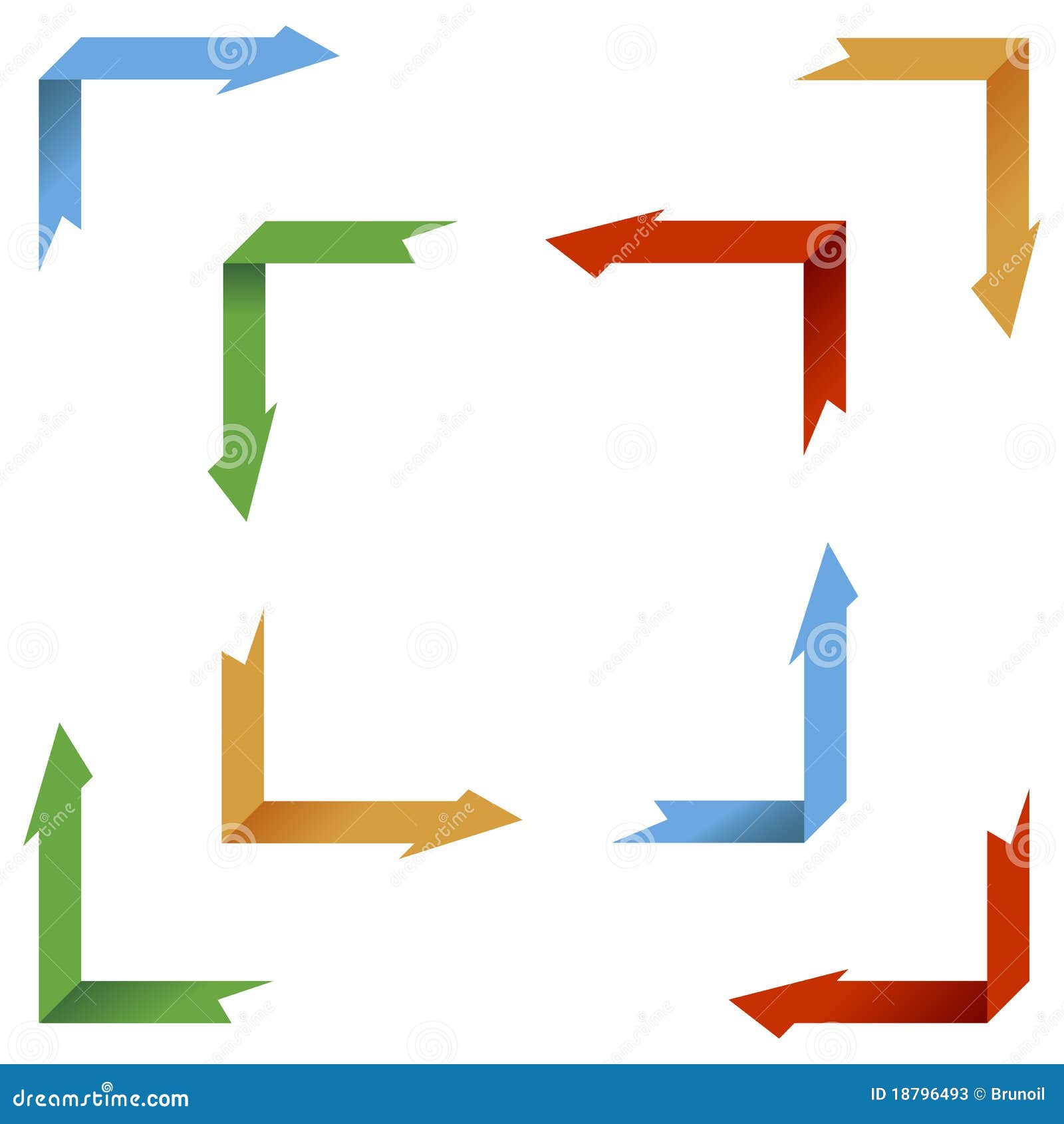 Perspective Arrows Collection Stock Vector - Illustration of green ...